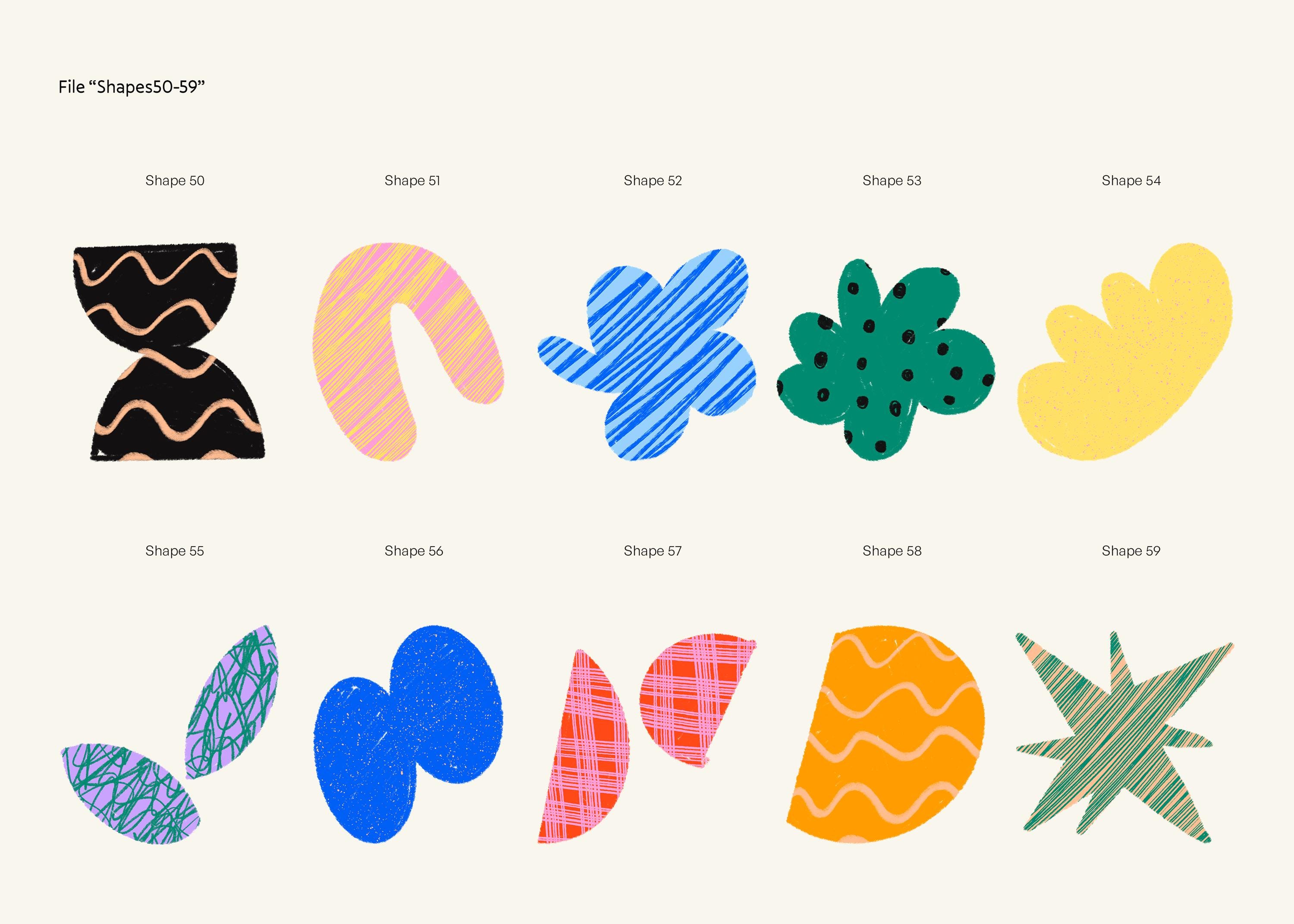75 Shapes Clipart Set, Hand Drawn Doodles, Digital Download PNG PSD - Etsy