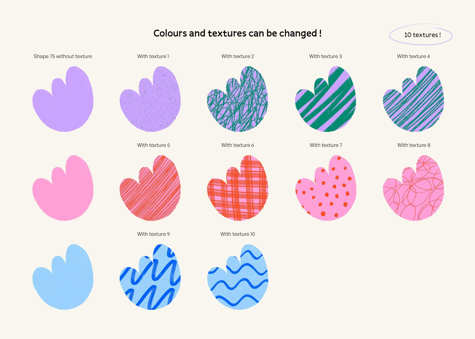 75 Abstract Shapes, Hand Drawn Illustrations, Fun, Colorful, Kids ...