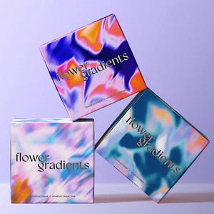 Pack of 12 Abstract Flower Gradients, Blur Effect, Grain, Vibrant ...