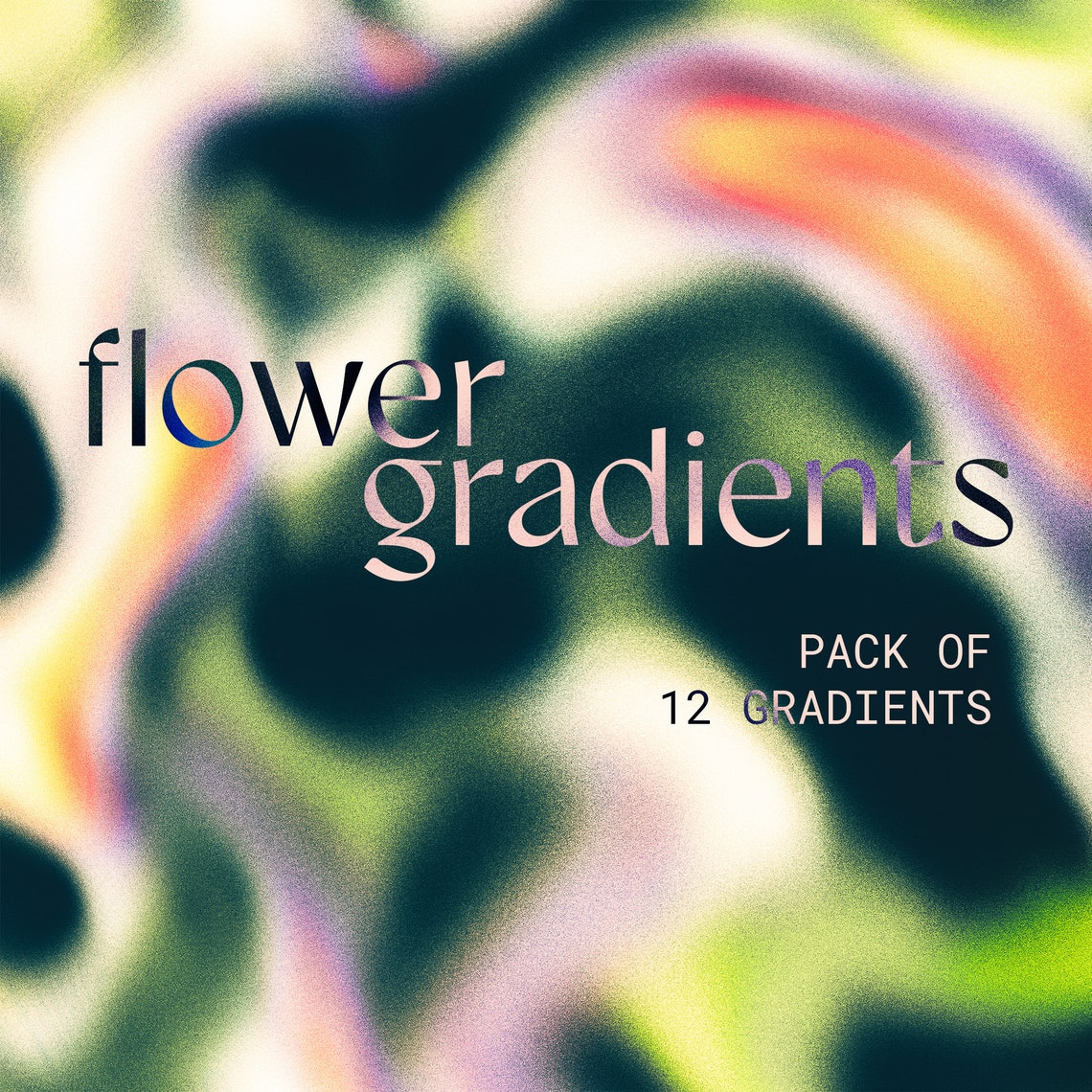 Pack of 12 Abstract Flower Gradients, Blur Effect, Grain, Vibrant ...