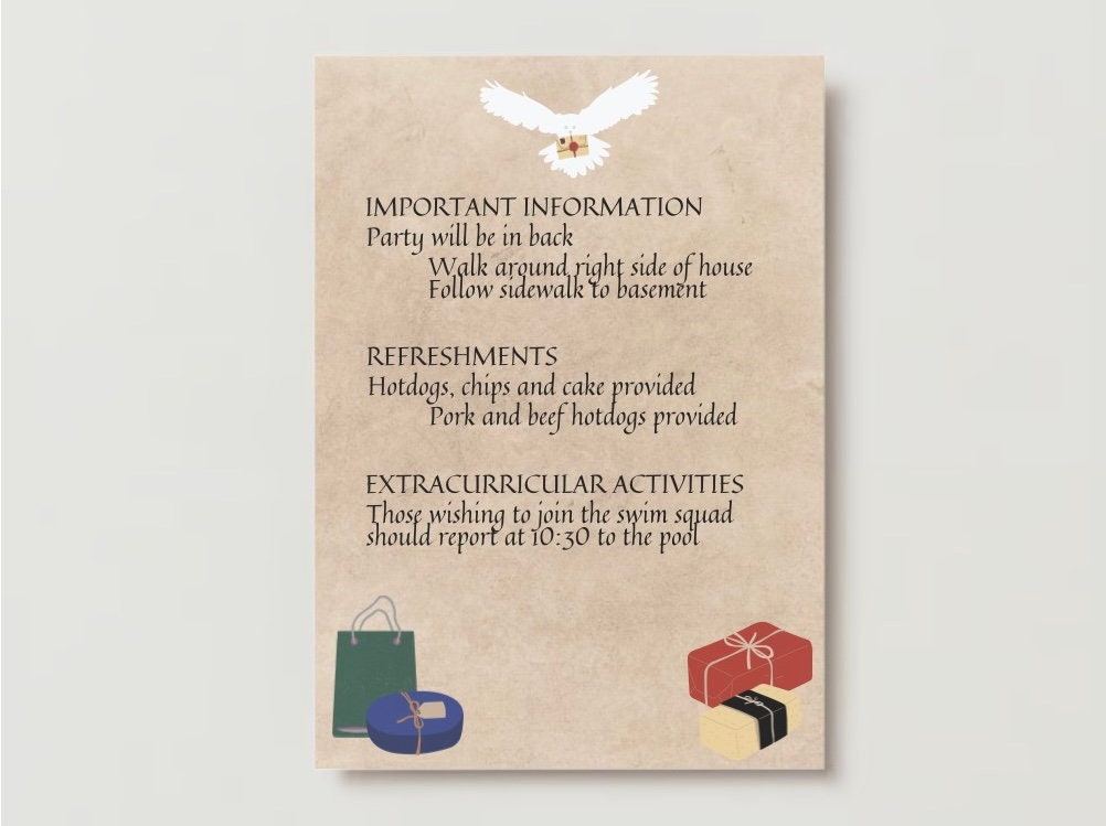 Wizarding World Birthday Invitations - Etsy