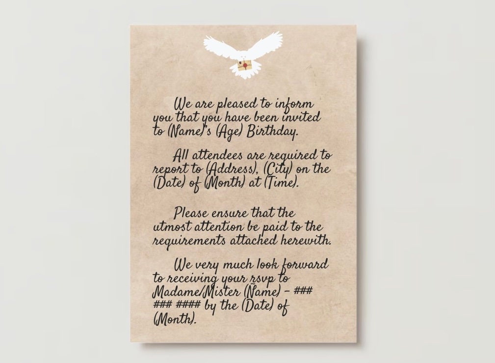 Wizarding World Birthday Invitations - Etsy