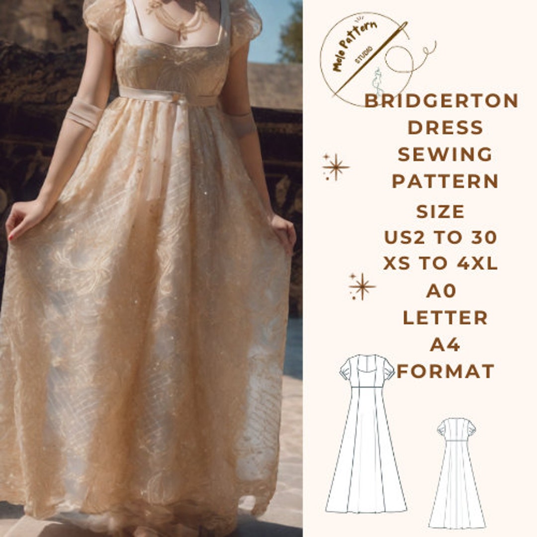 Bridgerton Gown Sewing Pattern, Bridgerton Dress, Renaissance Dress ...