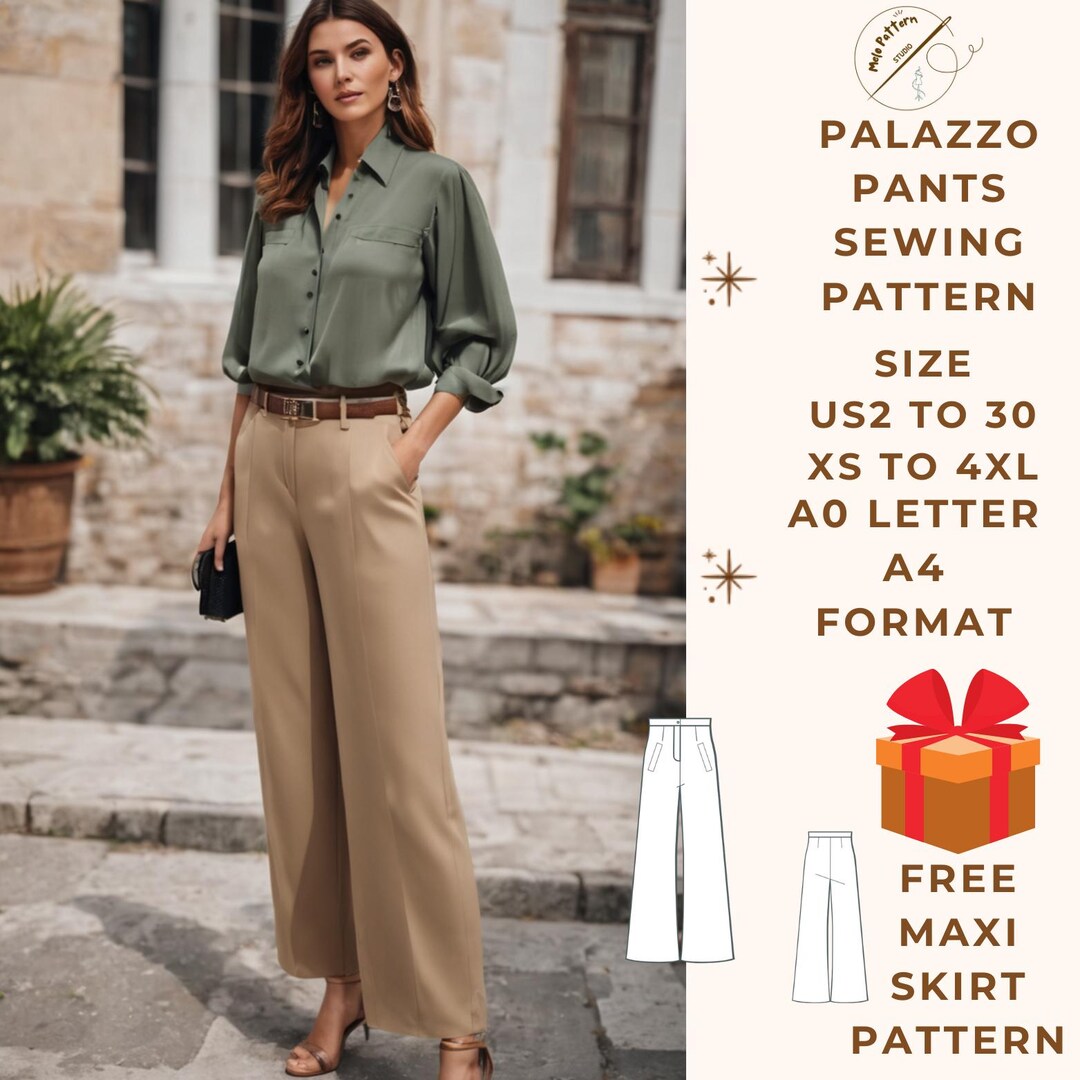 Palazzo Pants Pattern, Women Pants Sewing Pattern,sewing Pattern PDF,US ...