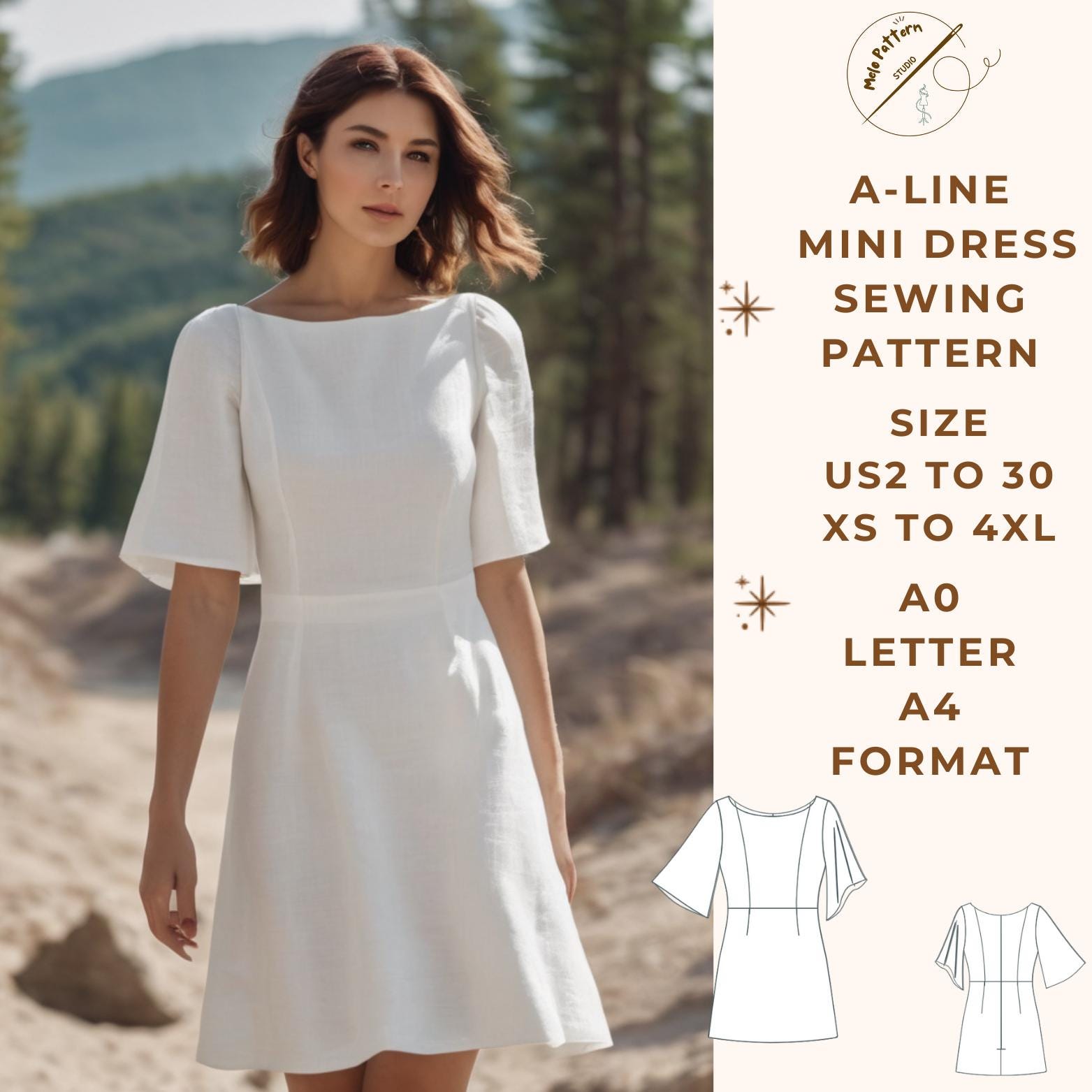 Linen Dress Pattern,linen Dress Sewing Pattern,range of Size Options ...