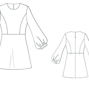 A-line Mini Dress Pattern,linen Dress Sewing Pattern,range of Size ...