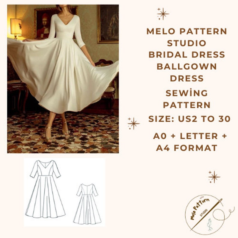 Bridal Dress Pattern,ballgown Dress Sewing Pattern,range of Size ...