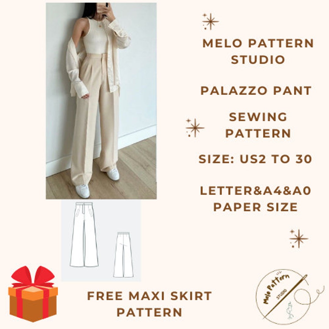 Palazzo Pants Pattern, Women Pants Sewing Pattern,sewing Pattern PDF,US ...