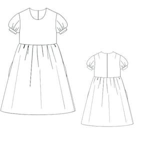 Kid's Gathered Dress Pattern,summer Dress Sewing Pattern,,suitable A0 ...
