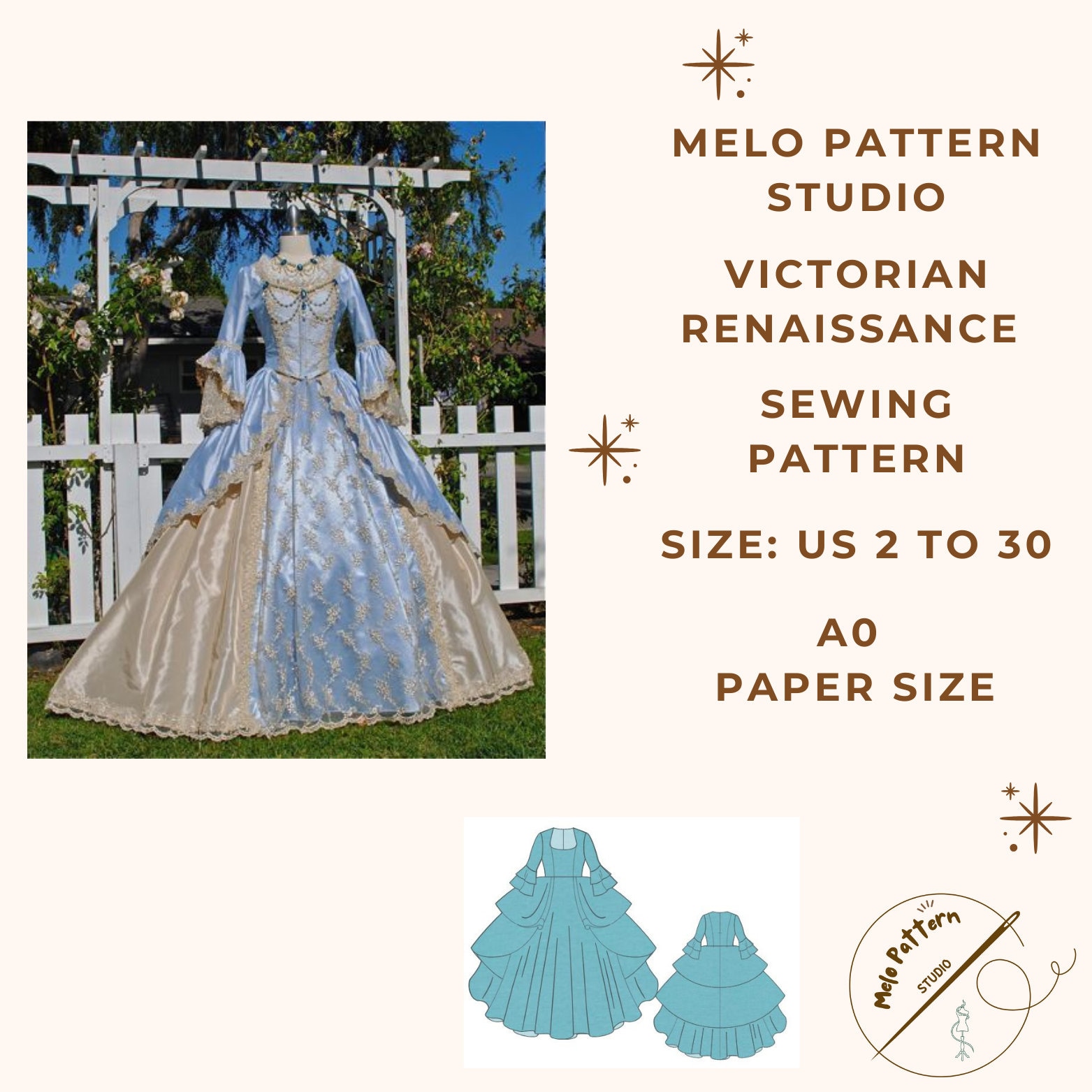Victorian Renaissance Fairy Dress Pattern,medieval Cosplay Dress Sewing ...