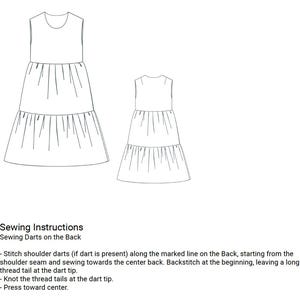 Kid's Tiered Dress Pattern,summer Dress Sewing Pattern,,suitable A0-A4 ...