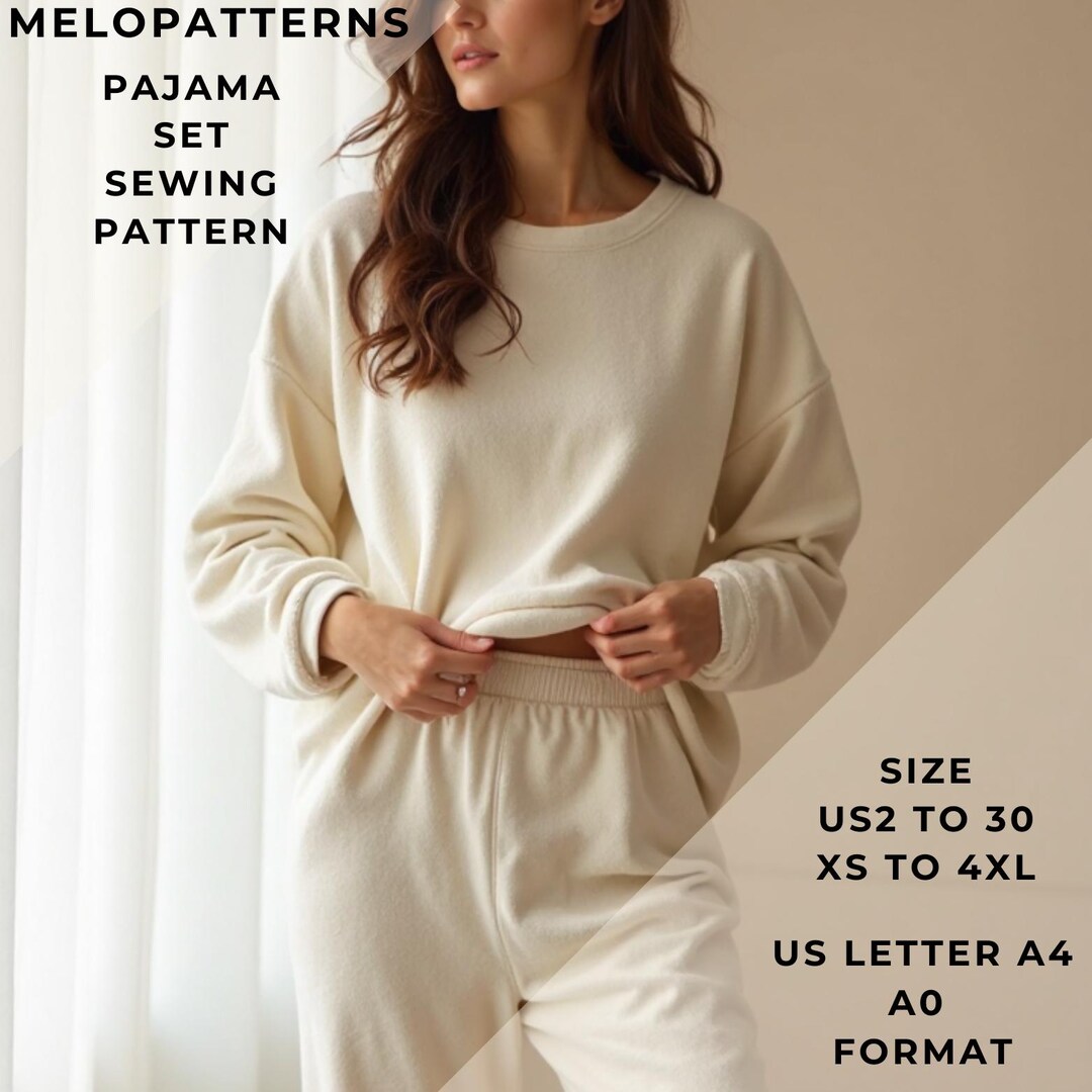 Pajama Set Sewing Pattern,women Pajamas,nightwear,sleepwear Range of ...