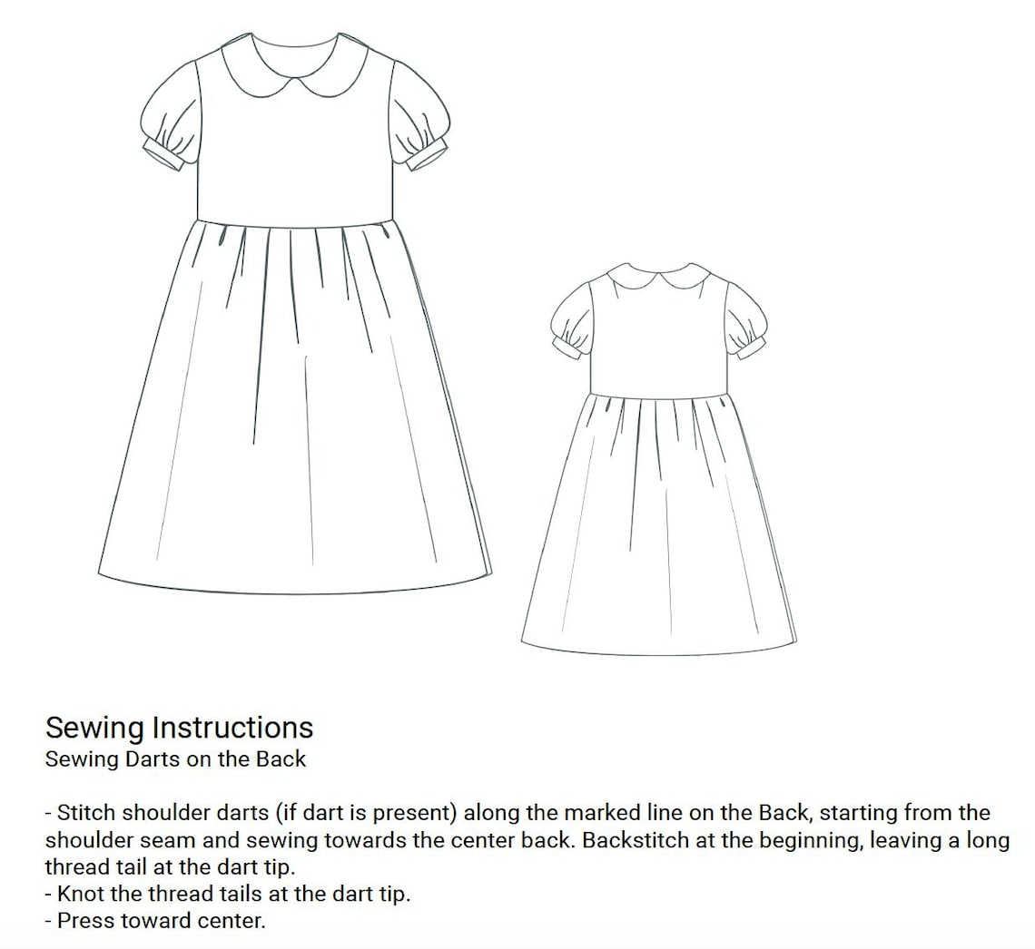 Kid's Peter Pan Neck Gathered Dress Pattern,summer Dress Sewing Pattern ...