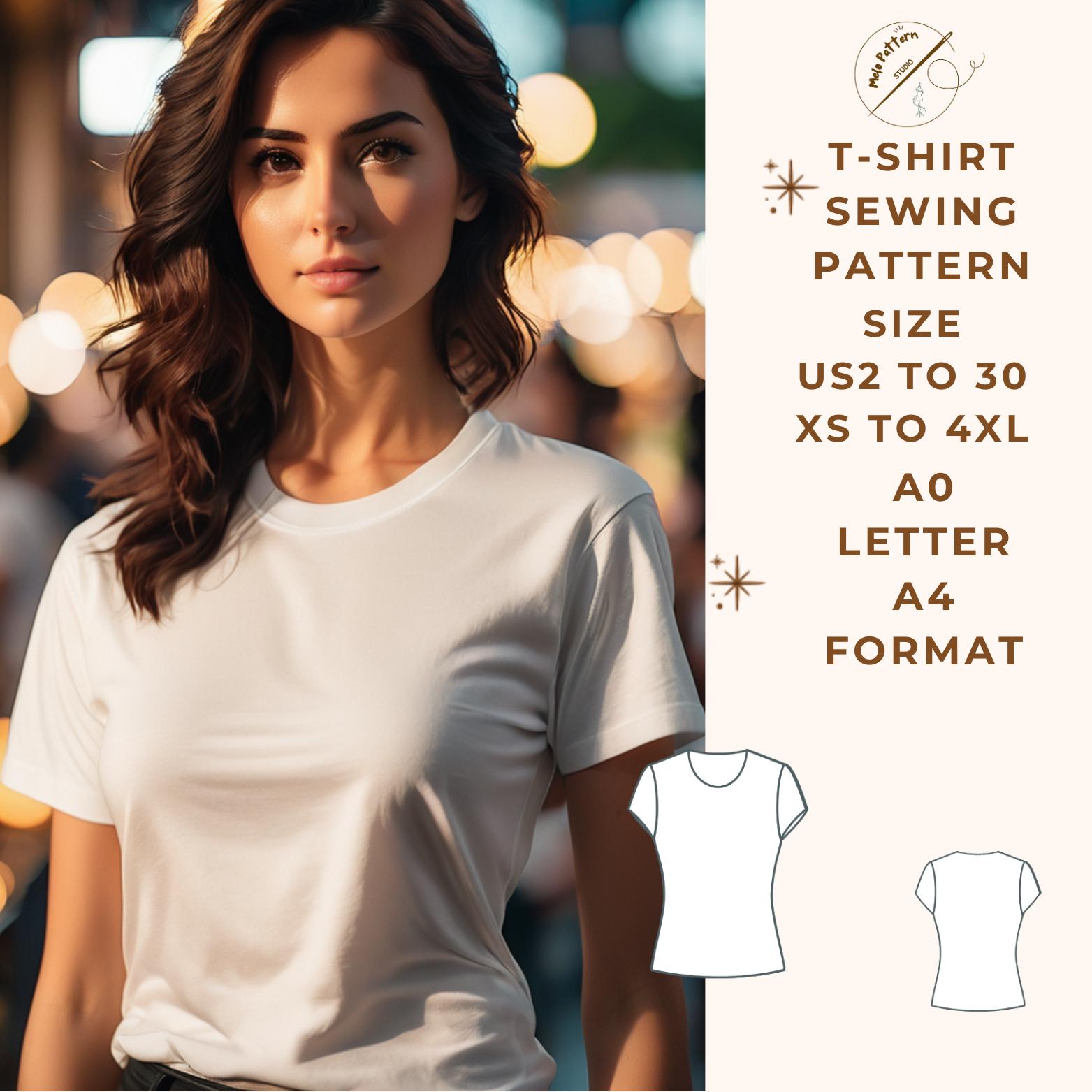 T-shirt Pattern, Crop Top Sewing Pattern, Women T-shirt Sewing Pattern ...