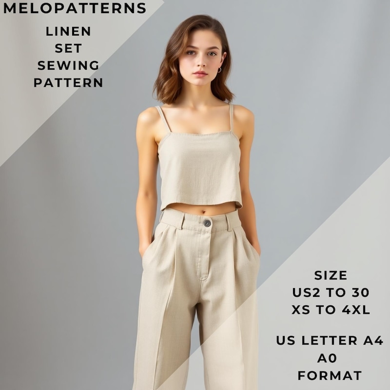 Linen 2 Piece Pant Sets - Etsy