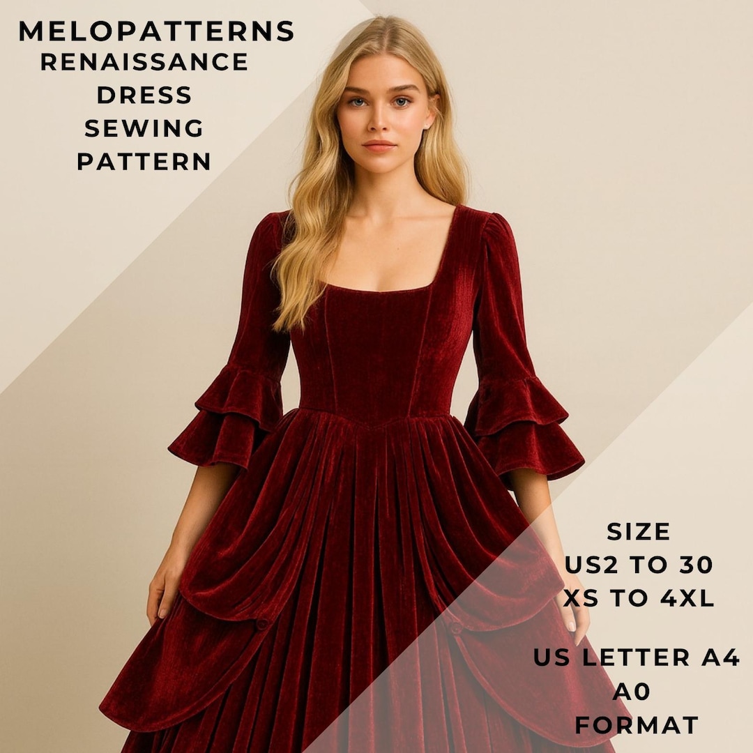 Victorian Renaissance Fairy Dress Pattern,medieval Cosplay Dress Sewing ...