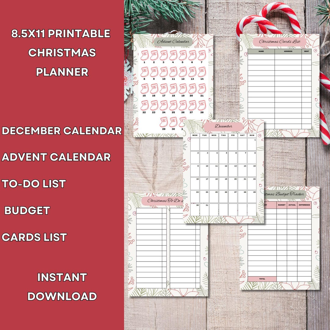 Christmas Planner Printable, Digital Christmas Planner, Holiday Planner ...