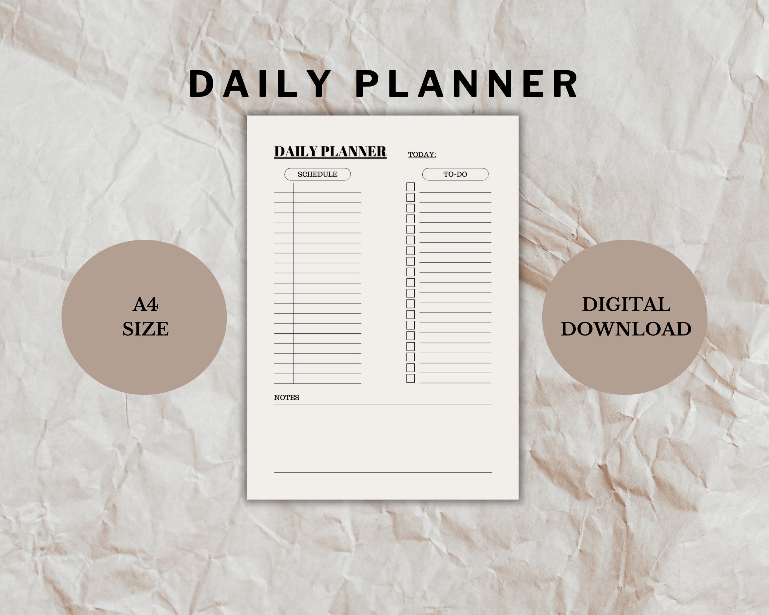 Daily Planner Printable Pdf Daily Schedule Daily to Do List - Etsy
