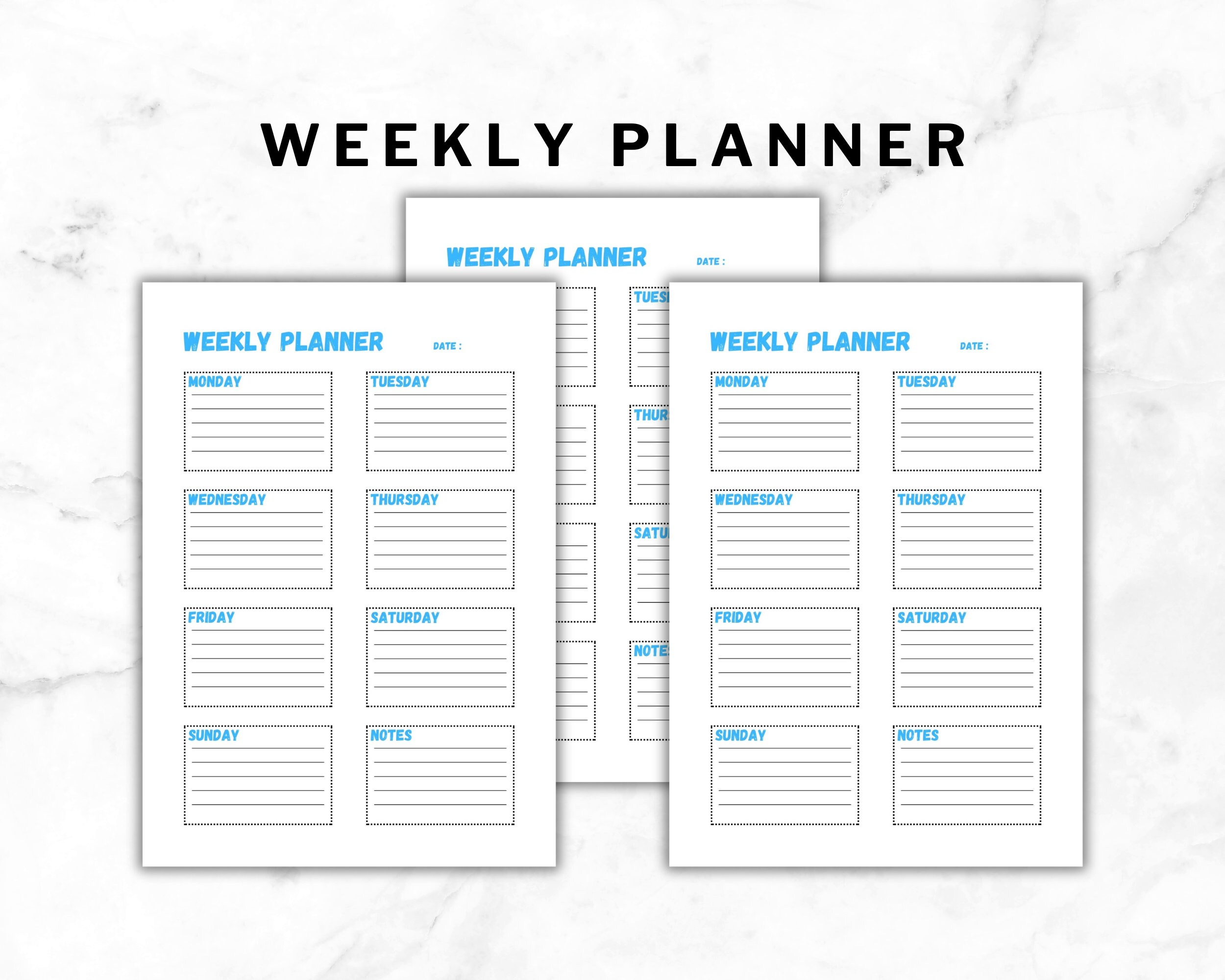 Weekly Planner Printable to Do List, Minimal Weekly Schedule, Weekly ...