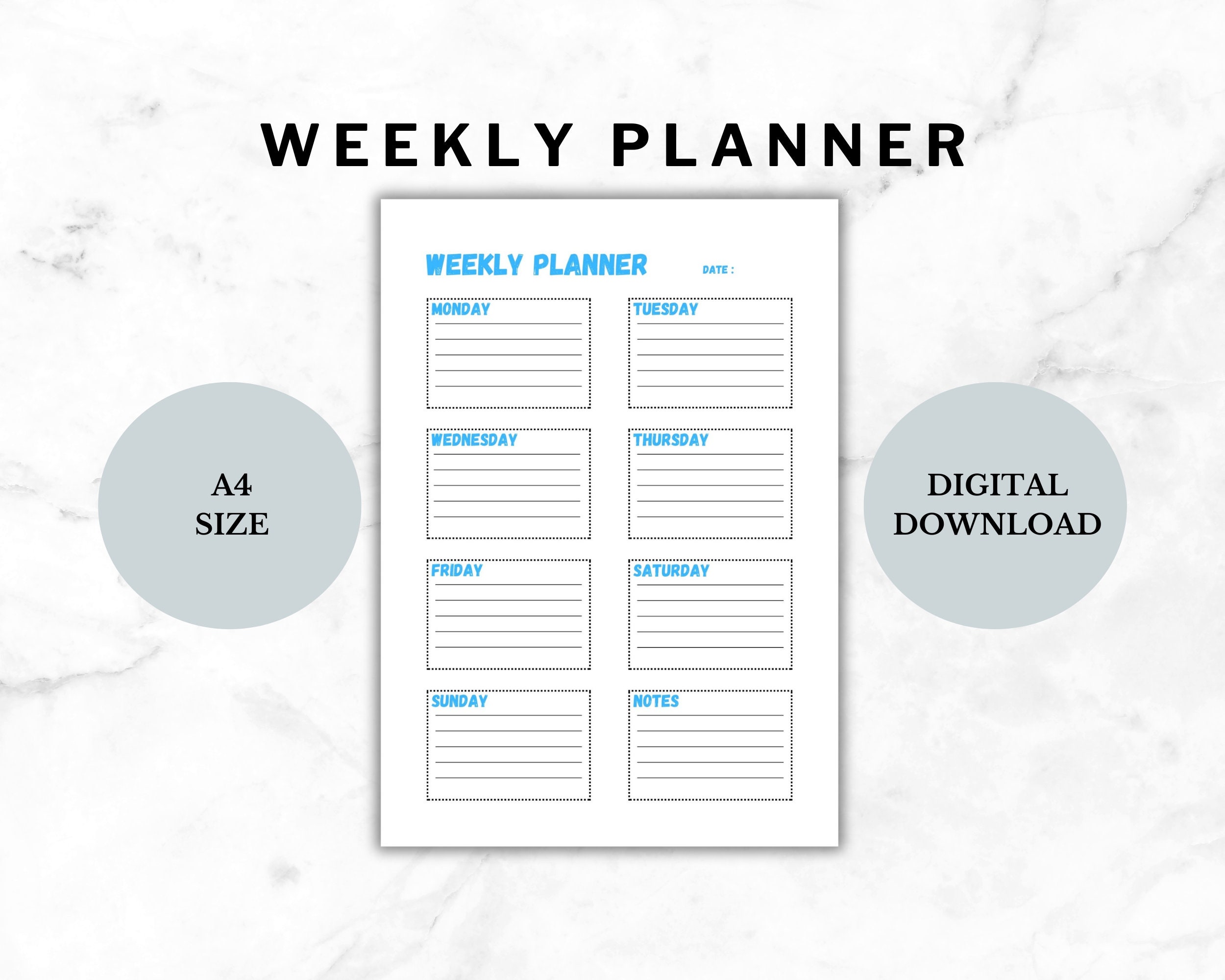 Weekly Planner Printable to Do List, Minimal Weekly Schedule, Weekly ...