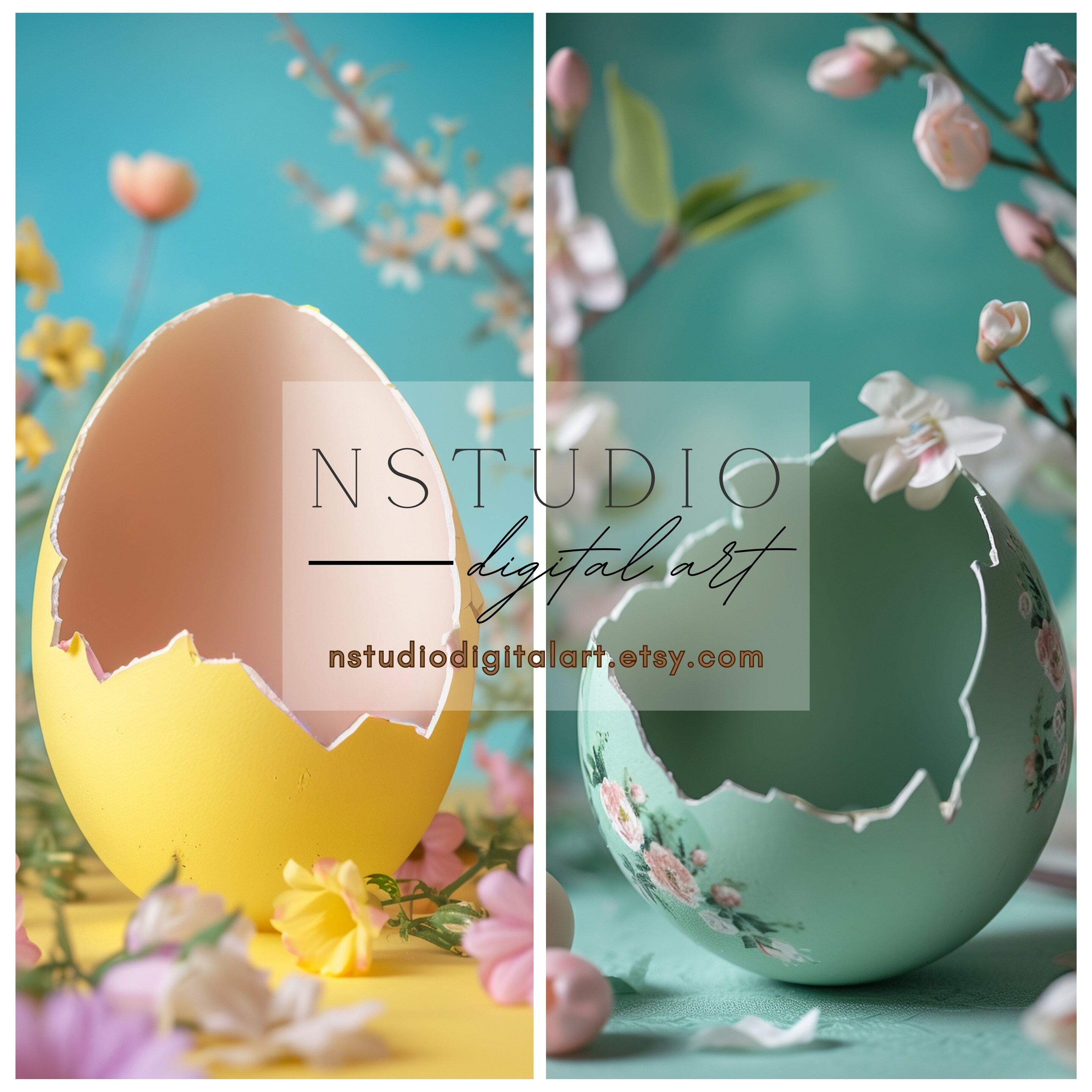 8 Baby Coming Out of Egg Shell Easter Digital Backdrop | Newborn First ...