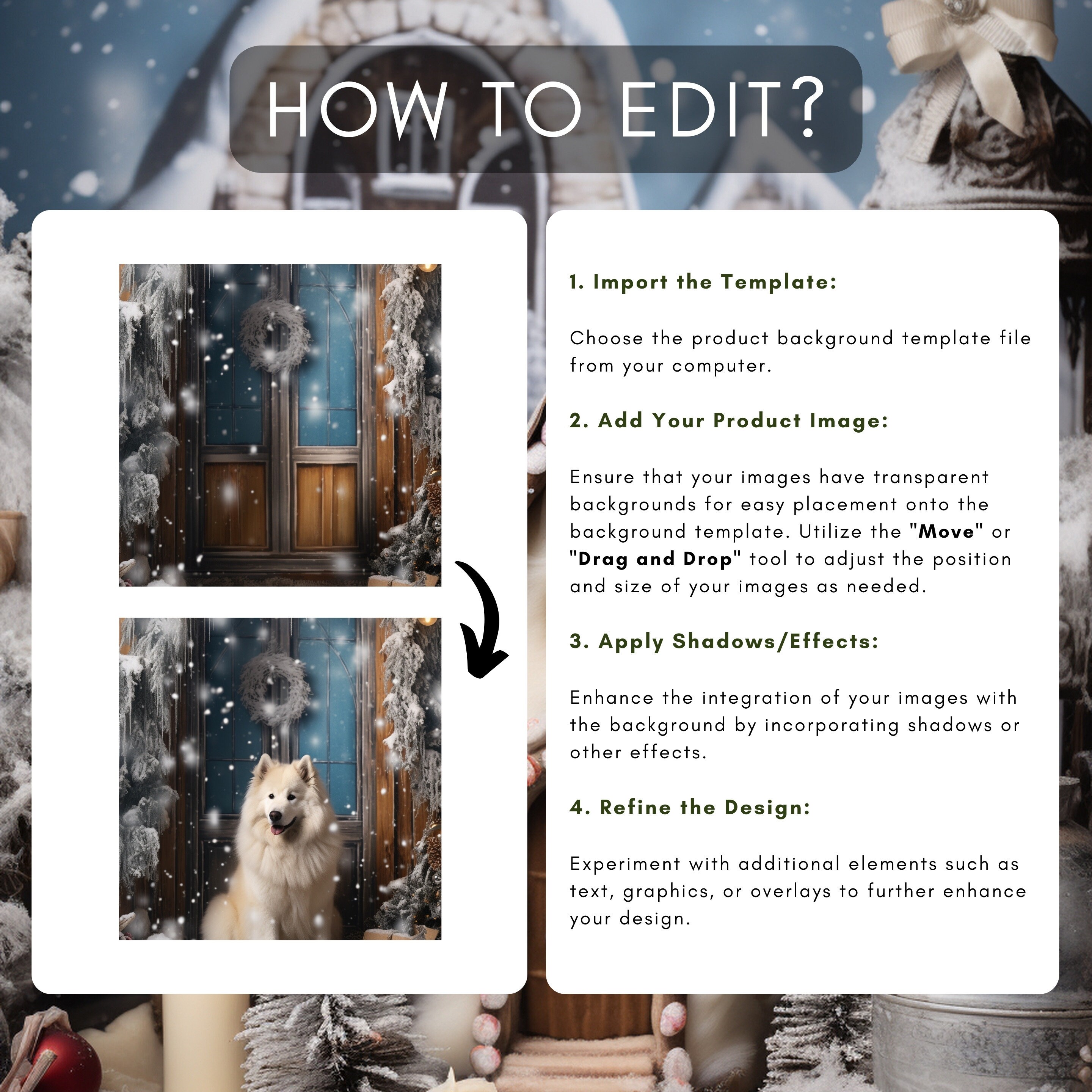 10 Christmas Fairy Backdrops for Dogs Creative Pet Christmas Photoshoot ...