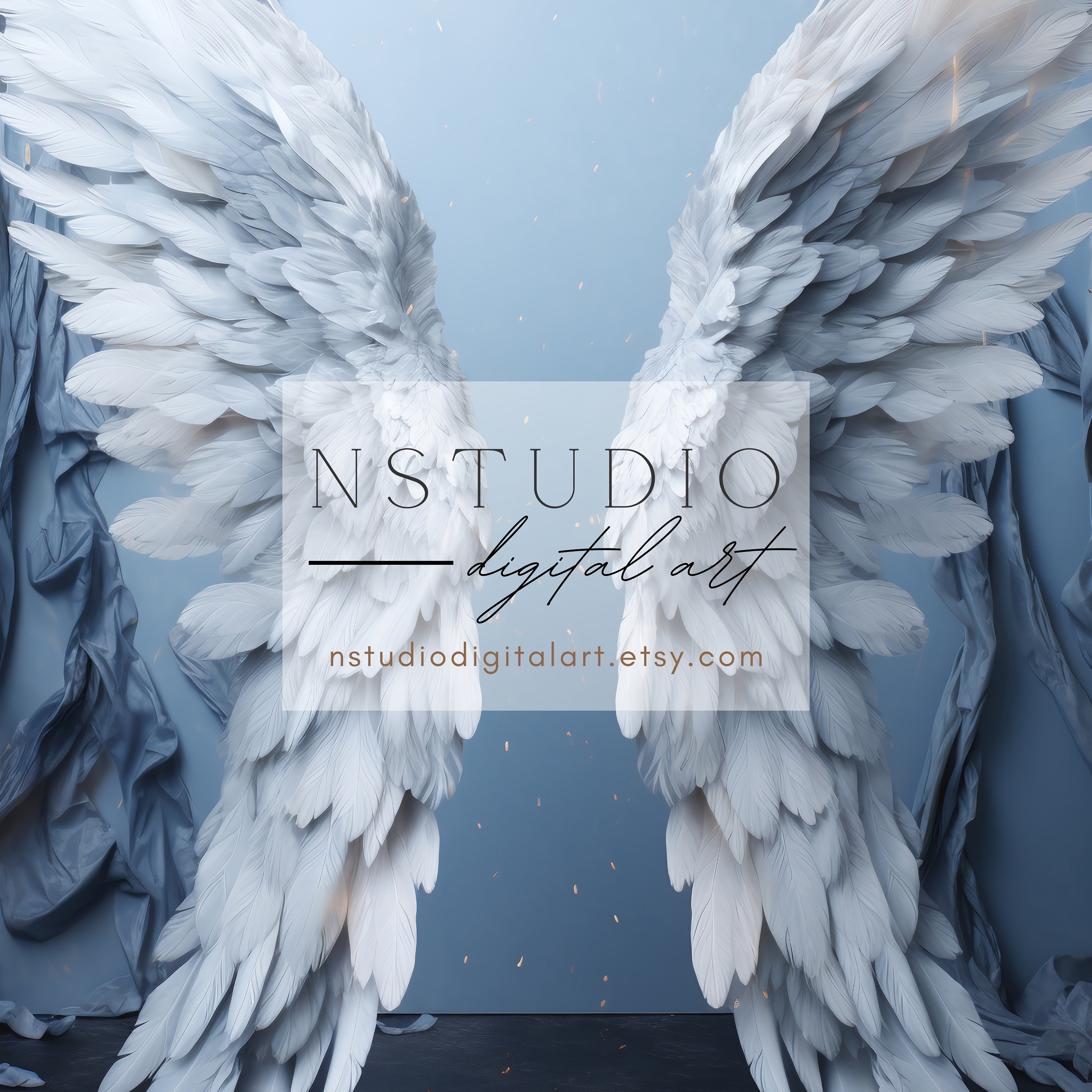 10 Blue Angel Wings Backdrop and 1 Gift Maternity Photoshoot Social ...