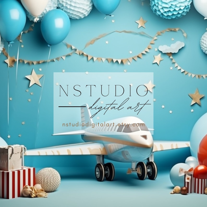 11 Kids Photography Digital Backdrops Sky Fantasy, Hot Air Balloons ...