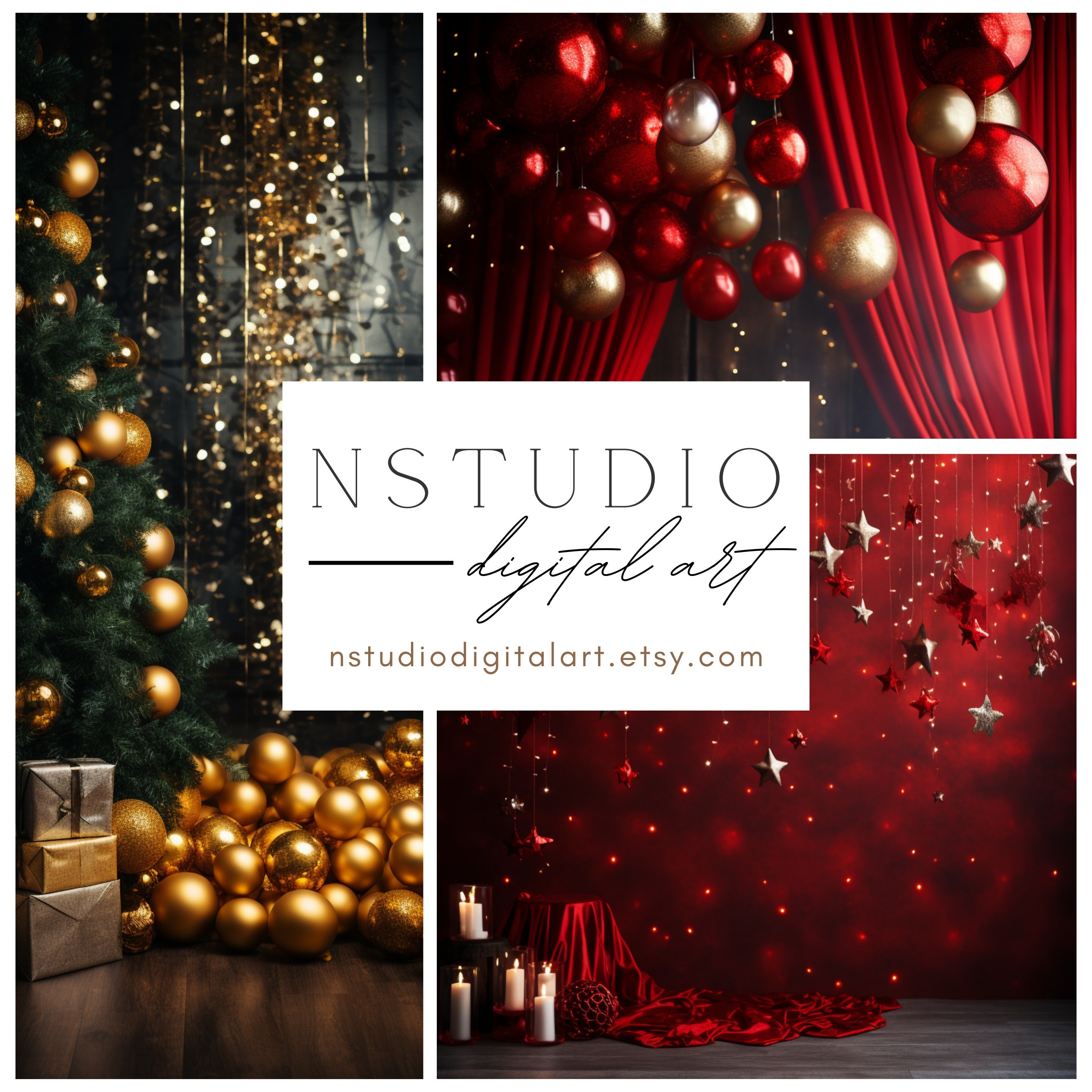 15 Christmas Family Photoshoot Backdrops and 1 Gift Christmas Evening ...