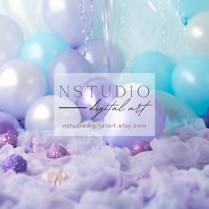 5 Birthday Cake Smash Photography Backdrops Purple and Green Color ...