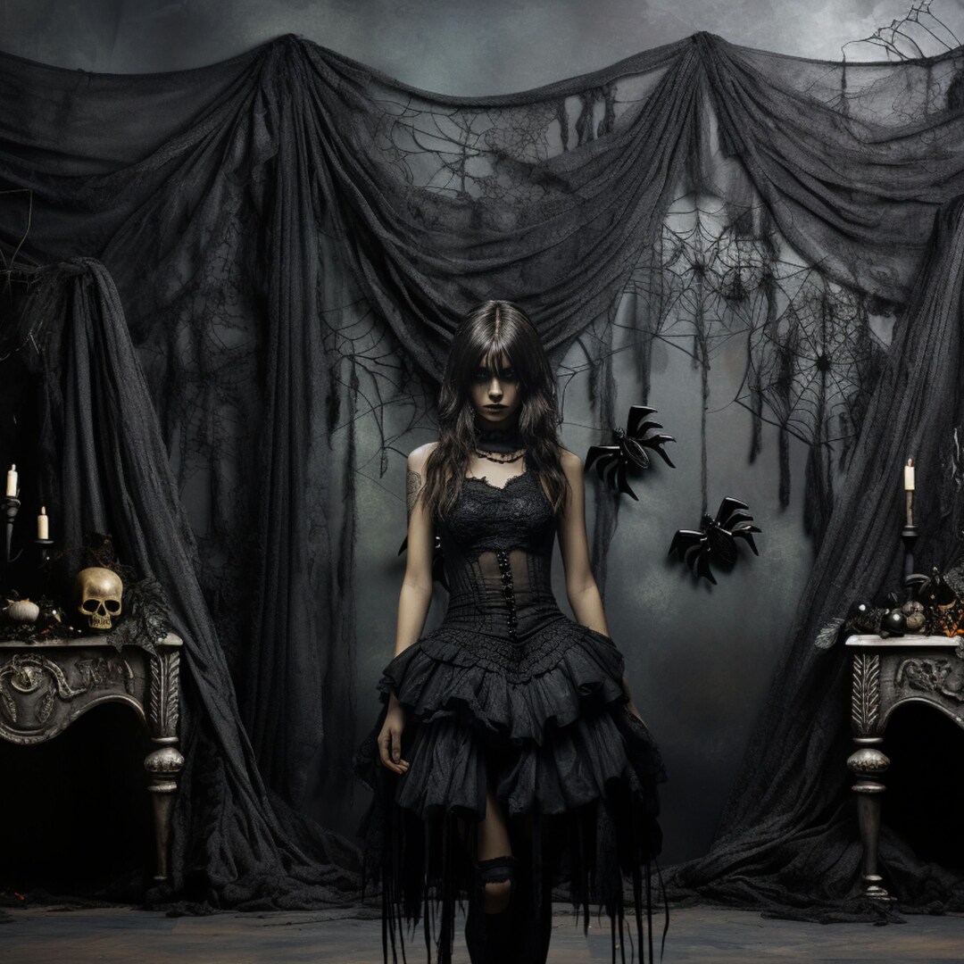 5 Gothic Halloween Photography Backdrops and 1 Free | Gothic Party ...
