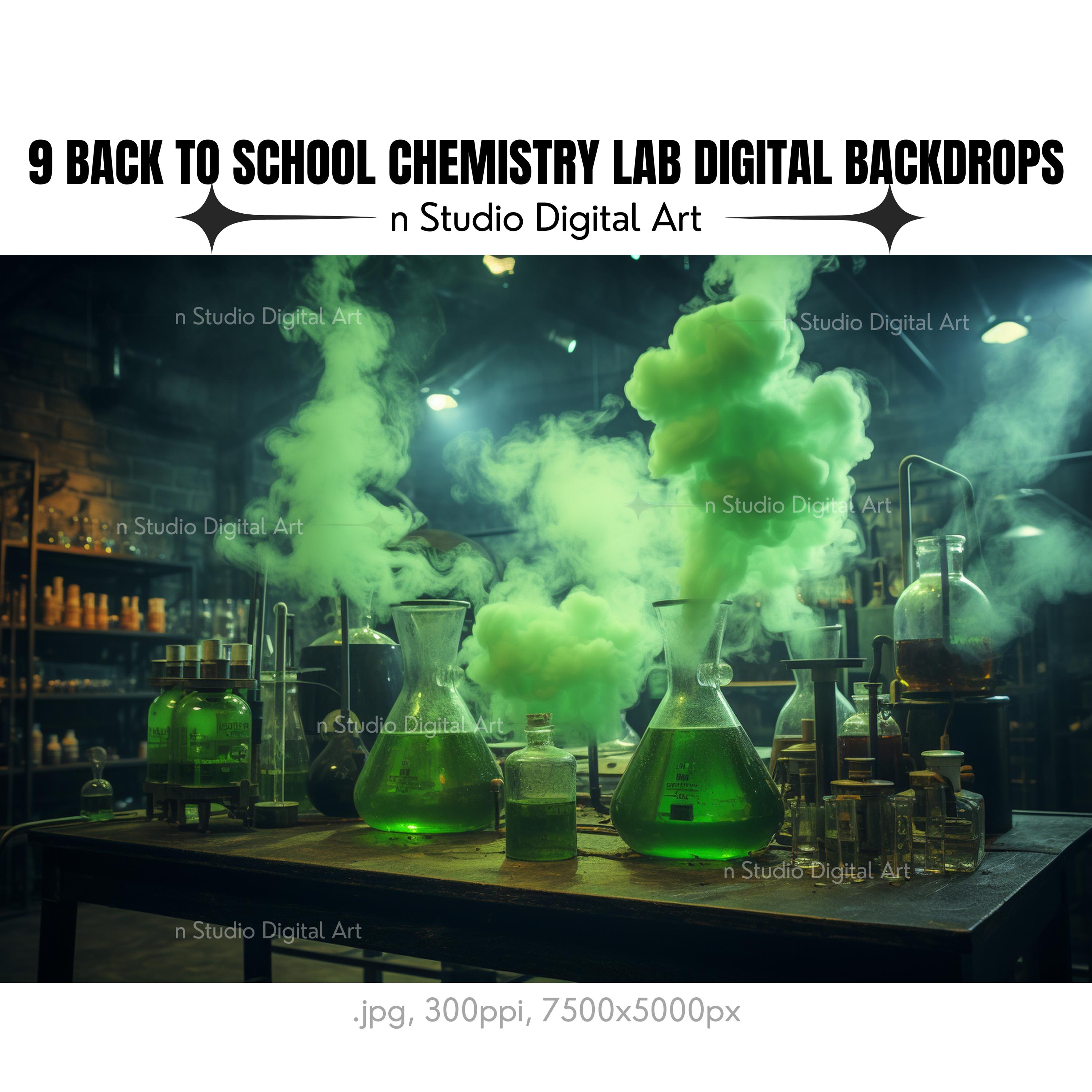 9 Back to School Chemistry Laboratory Digital Backdrops, Laboratory ...