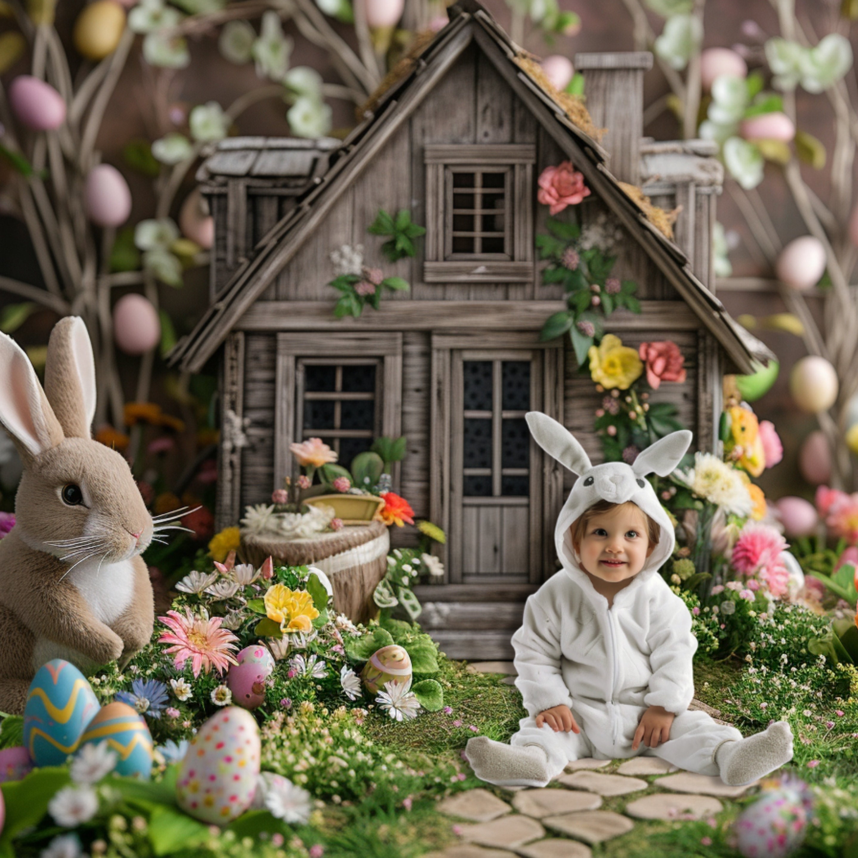 11 Easter Backdrops Bundle With Rustic Rabbit Farmhouse Kids Easter ...