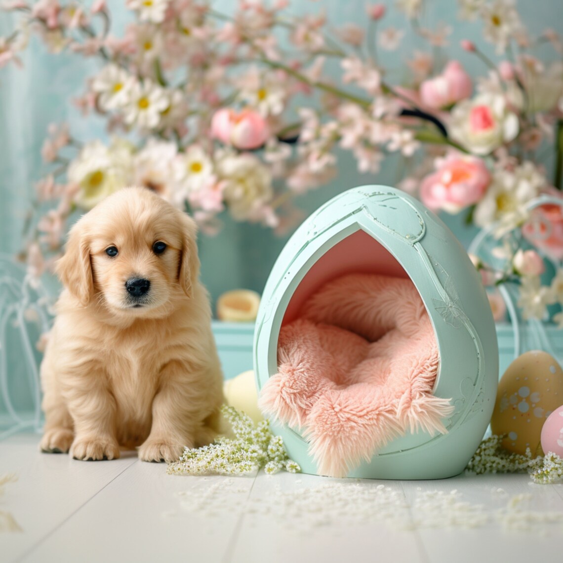 8 Easter Backdrops Bundle With Egg Shaped Dog Houses Easter Pet ...