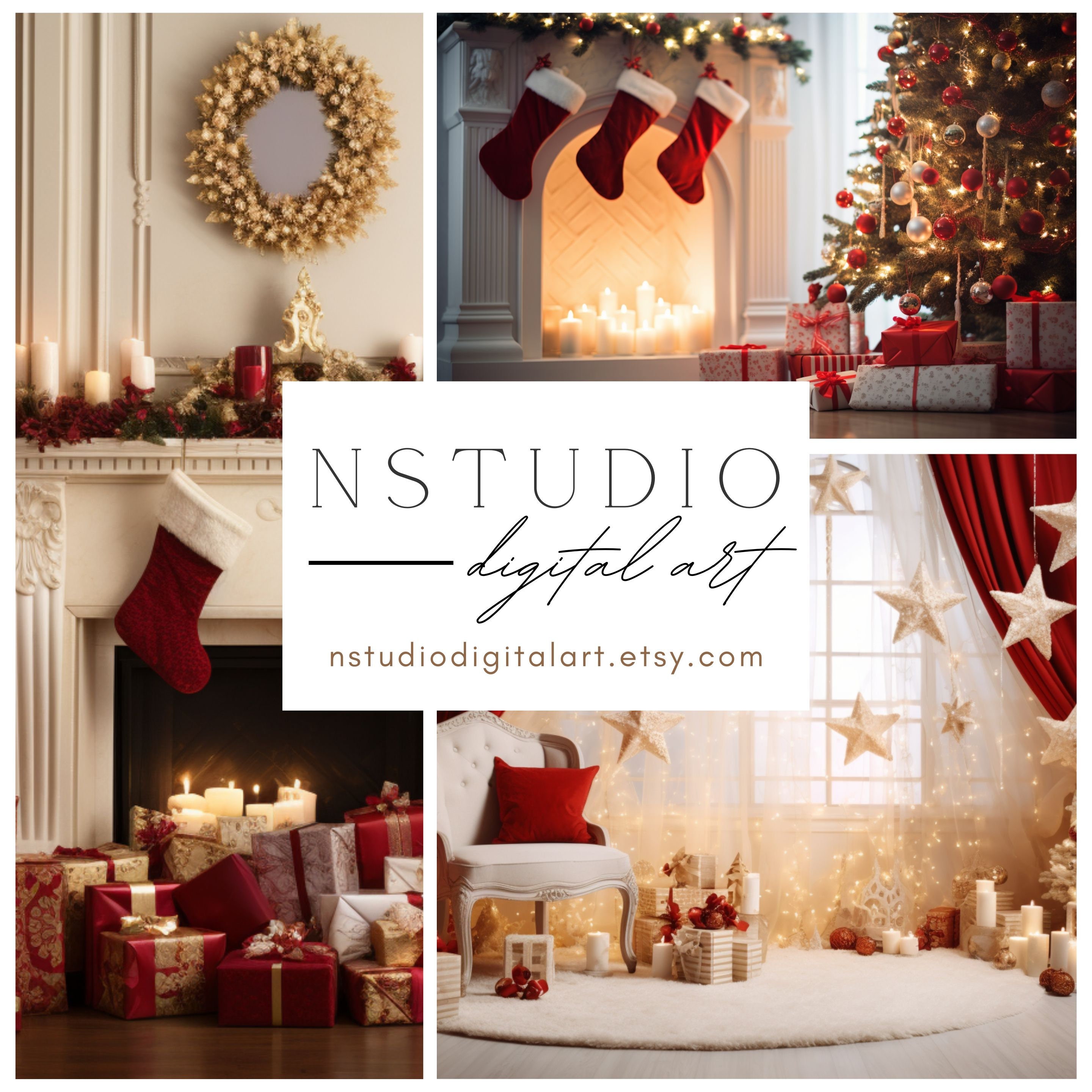 15 Christmas Family Portrait Backdrops | Christmas Evening Photoshoot ...