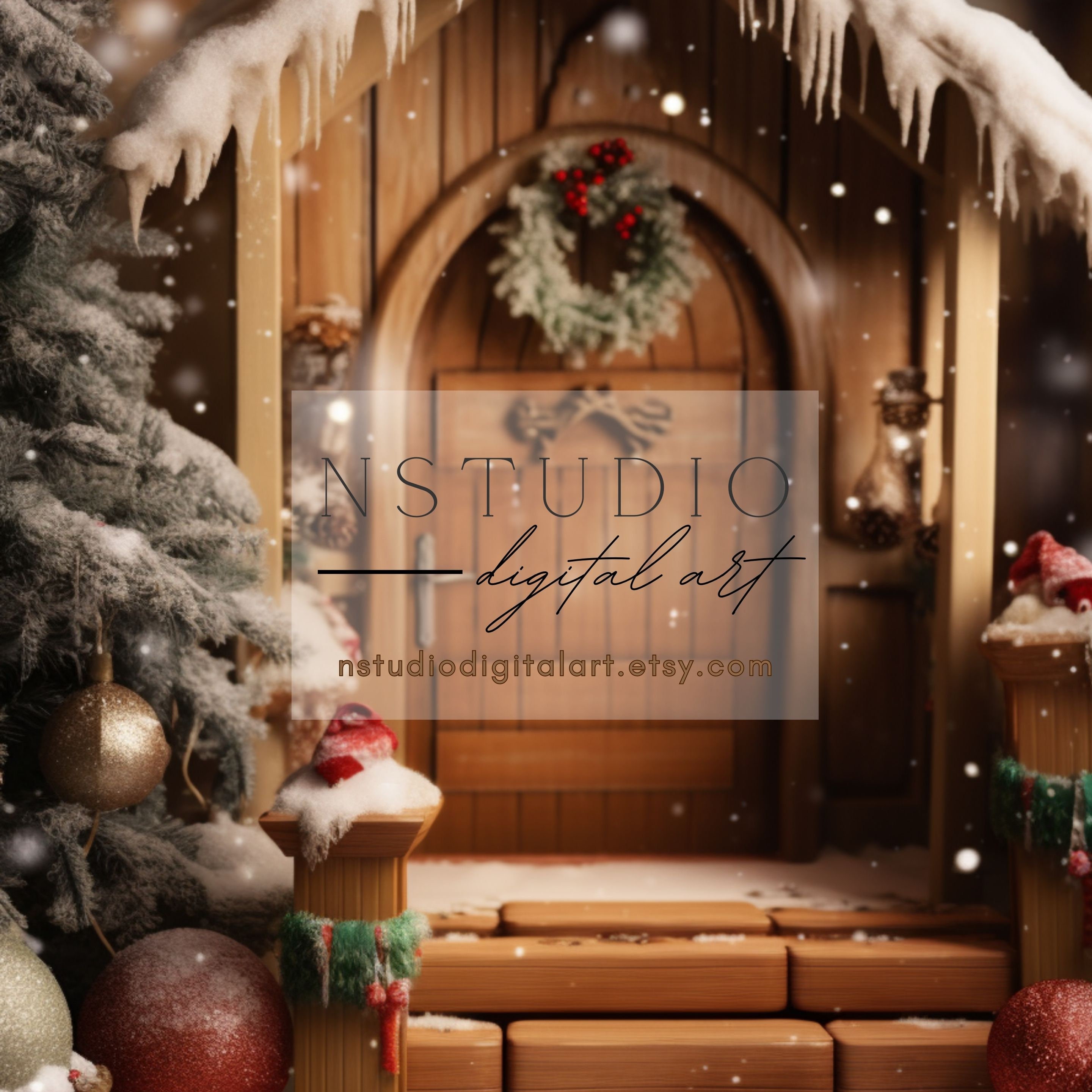 14 Christmas Decorated Dog Houses Backdrops | Pet Christmas Photoshoot ...