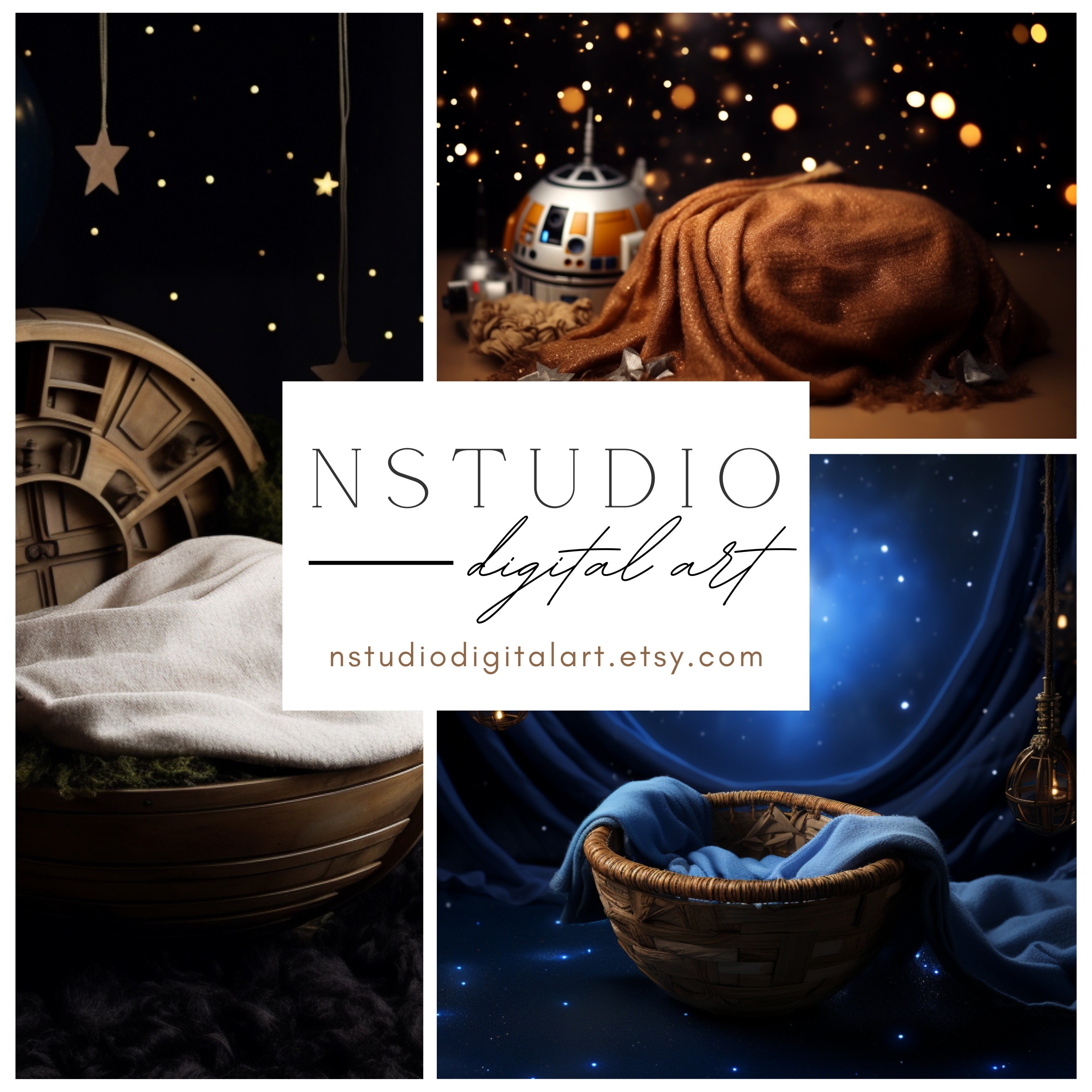 22 Star Wars Newborn Photography Digital Backdrops, Baby Space ...