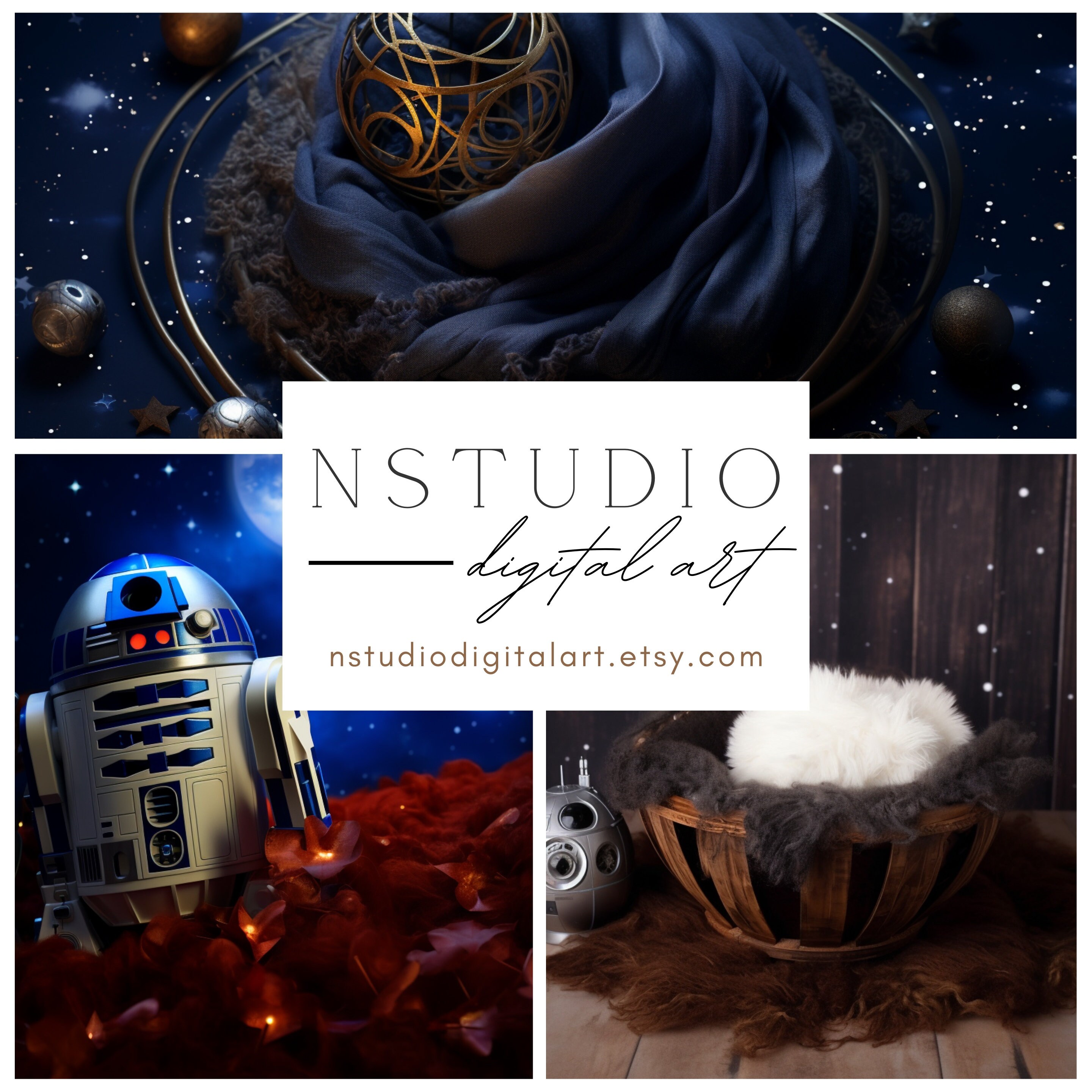 22 Star Wars Newborn Photography Digital Backdrops, Baby Space ...