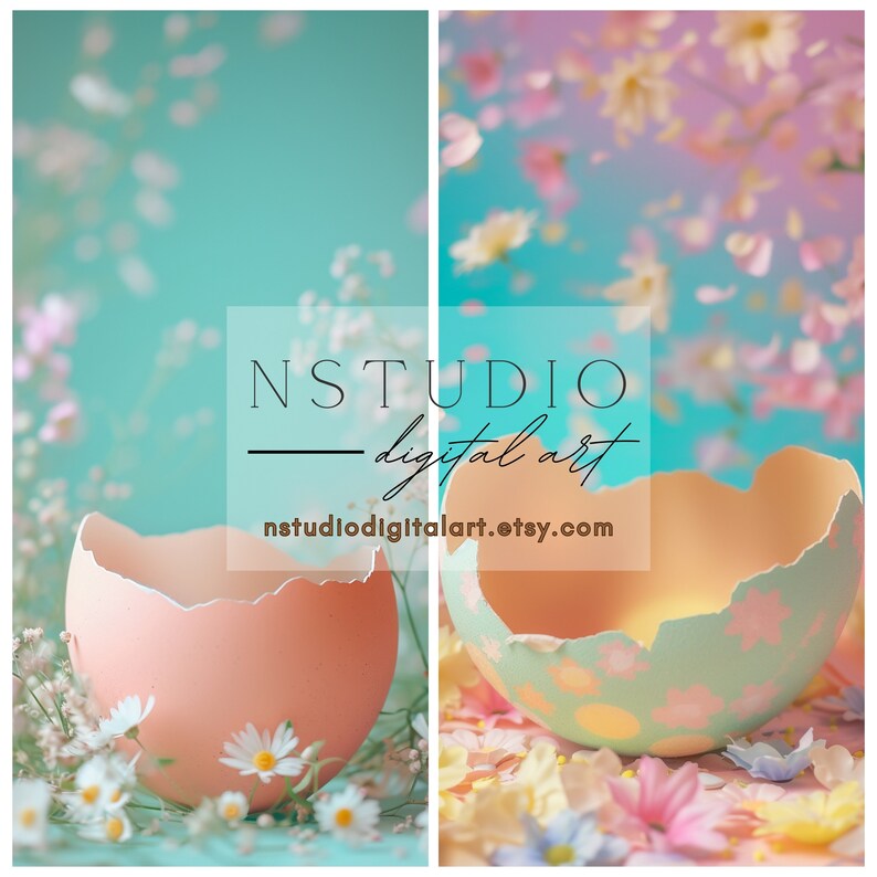 8 Baby Coming Out of Egg Shell Easter Digital Backdrop | Newborn First ...