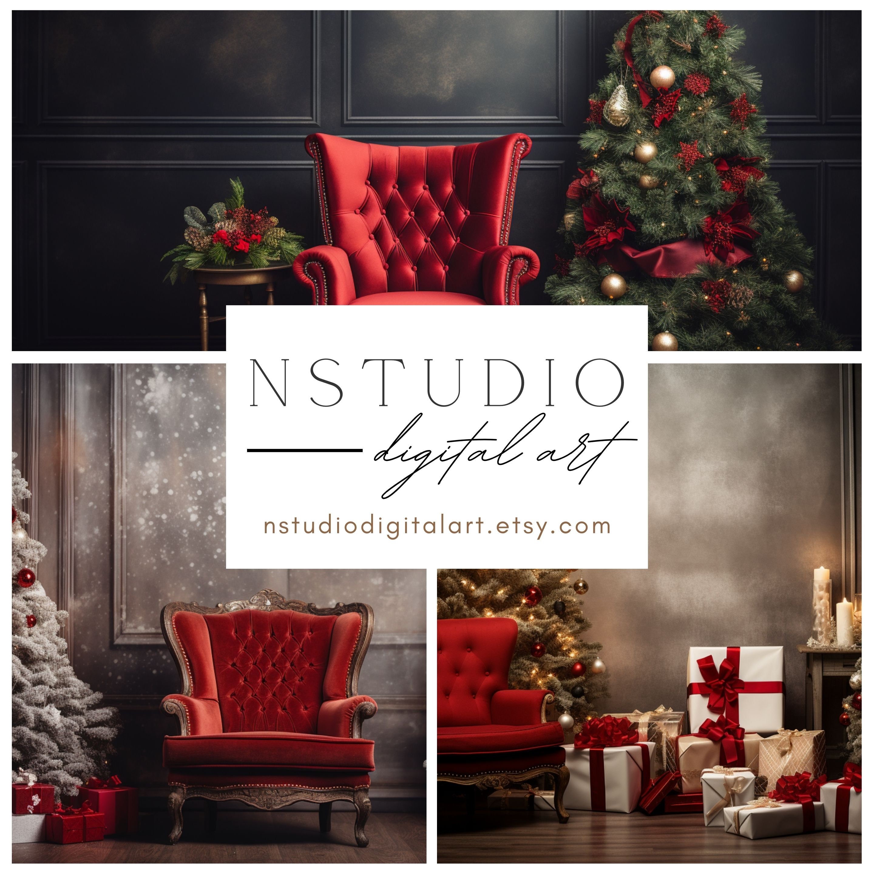 15 Christmas Family Portrait Backdrops and 1 Gift | Digital Photography ...