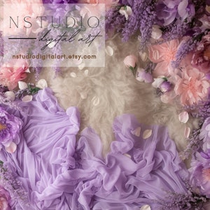 10 Maternity Backdrops With Flowers and Veils | Lying Down Maternity ...