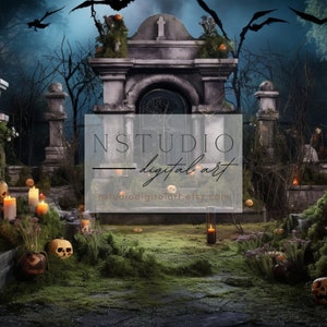 15 Spooky Cemetery Halloween Backdrops: Gothic Digital Photography ...