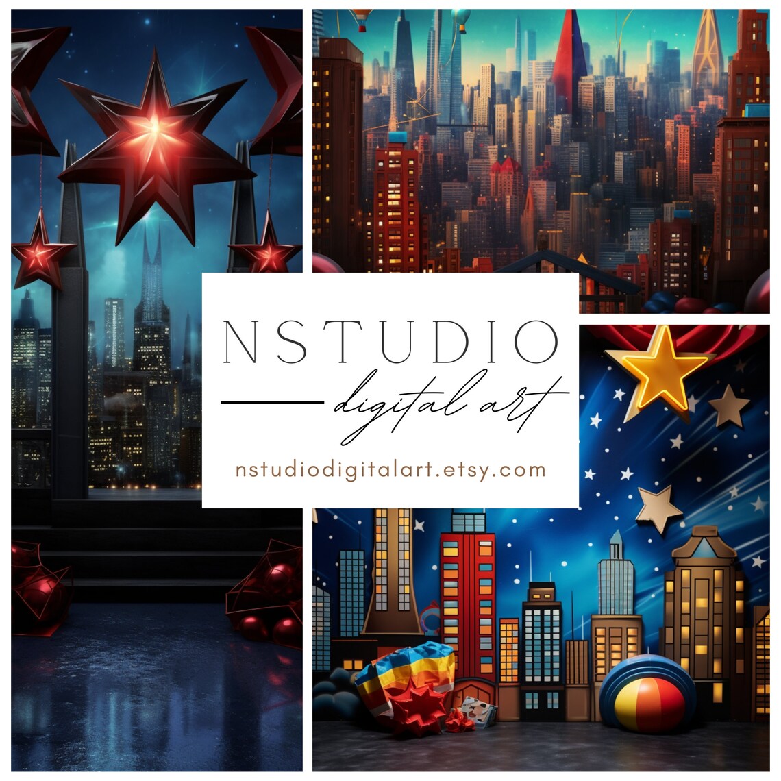 10 Superhero Backdrops for Kids and 1 Gift | Boys Birthday Party ...