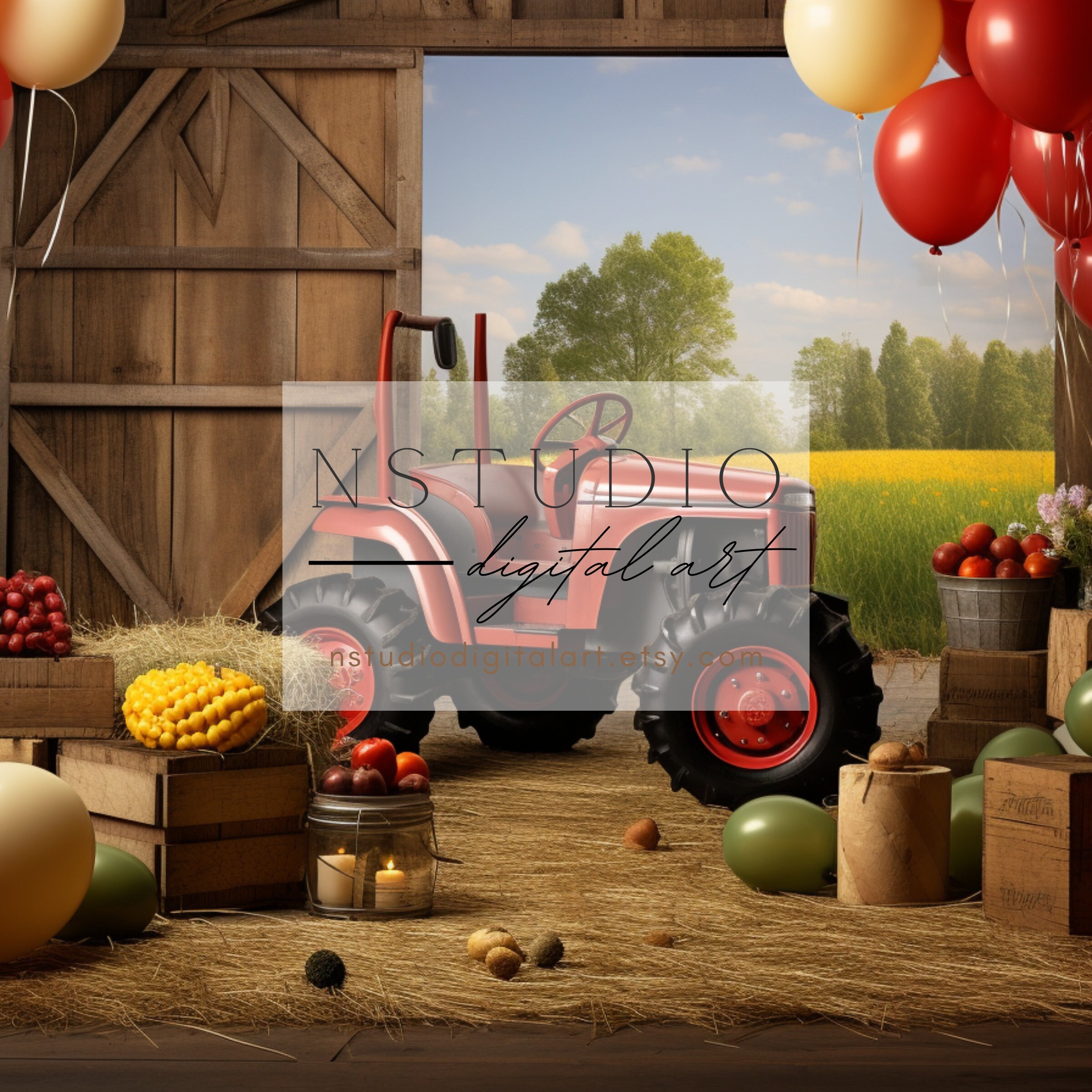 10 Kids Farmer Backdrops and 1 Gift Kids Birthday Party Photoshoot ...