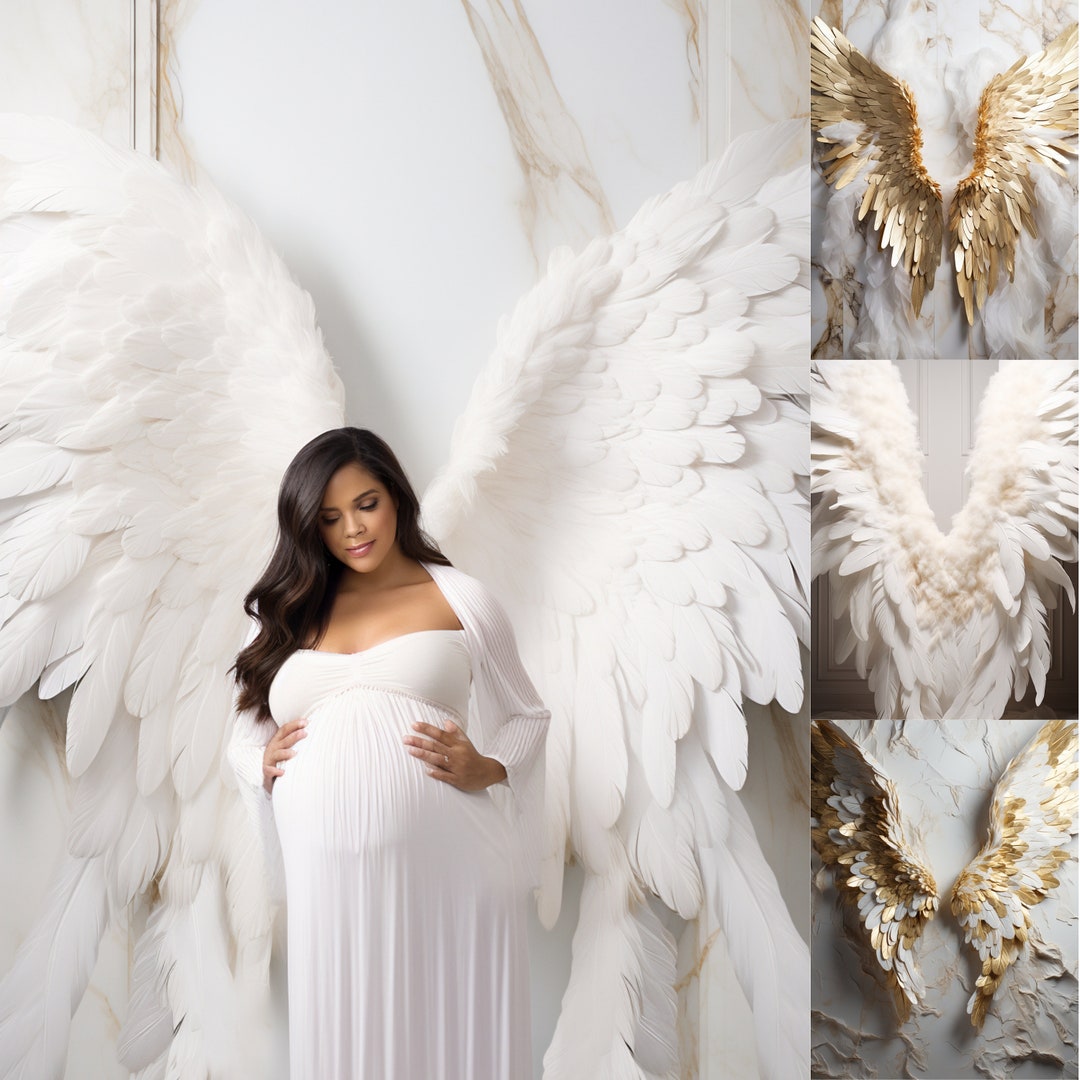 11 Angels Wings Maternity Photography Digital Backdrops, White Wings ...