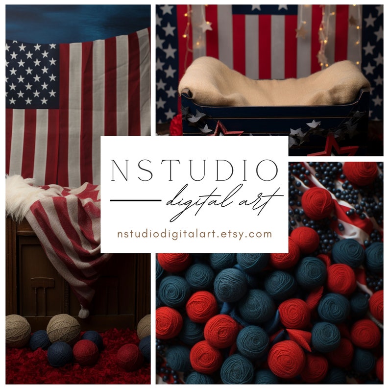 10 American Patriotic Baby Backdrops | Newborn Photoshoot | Baskets and ...