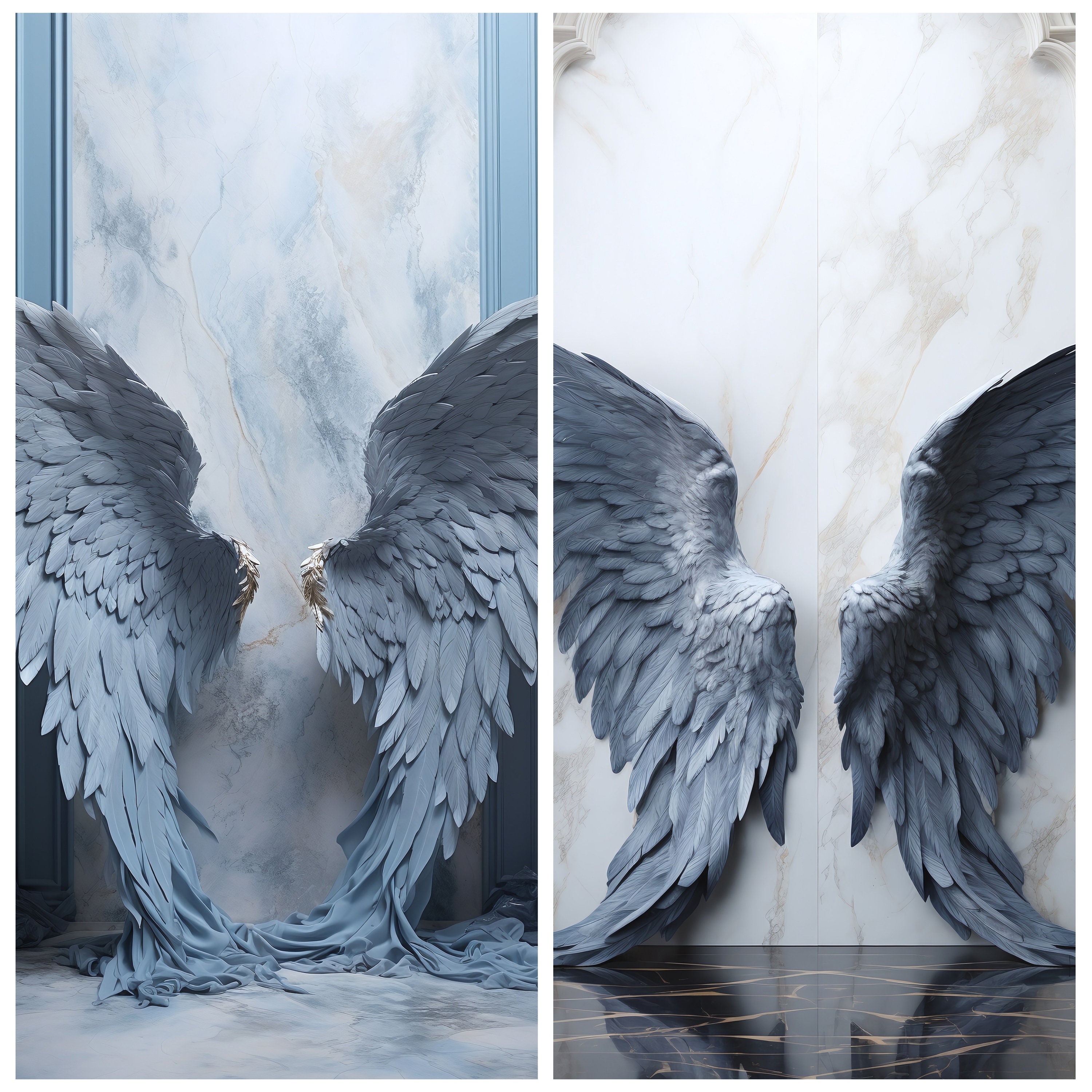 10 Blue Angel Wings Backdrop and 1 Gift Maternity Photoshoot Social ...