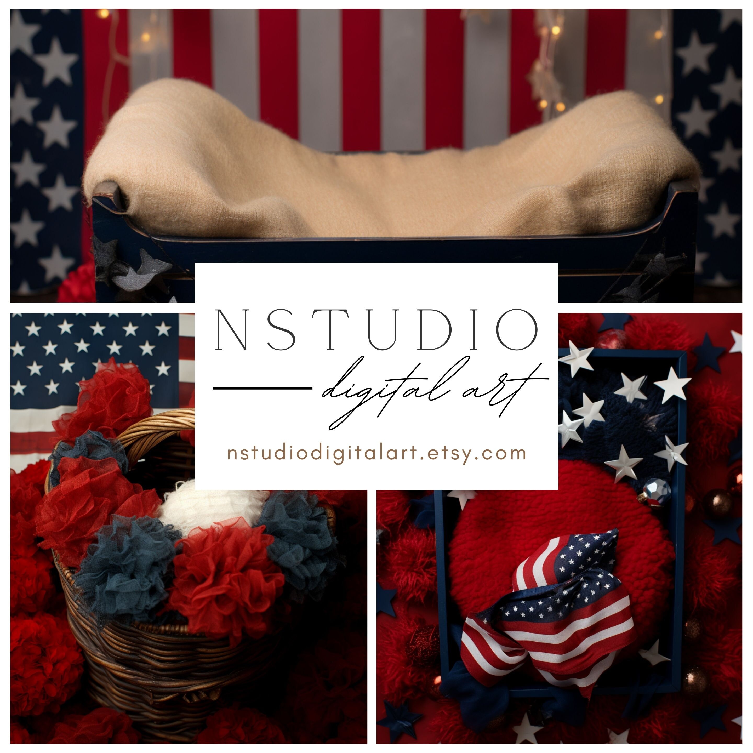 10 American Patriotic Baby Backdrops | Newborn Photoshoot | Baskets and ...