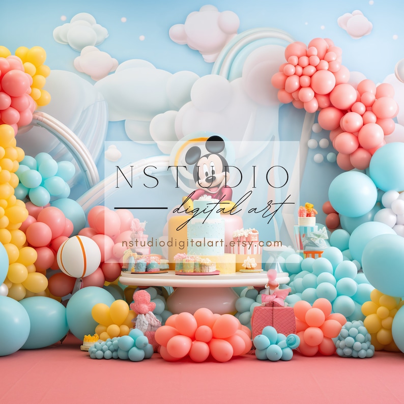 10 Pink and Blue Birthday Photography Backdrops and 1 Gift - Etsy