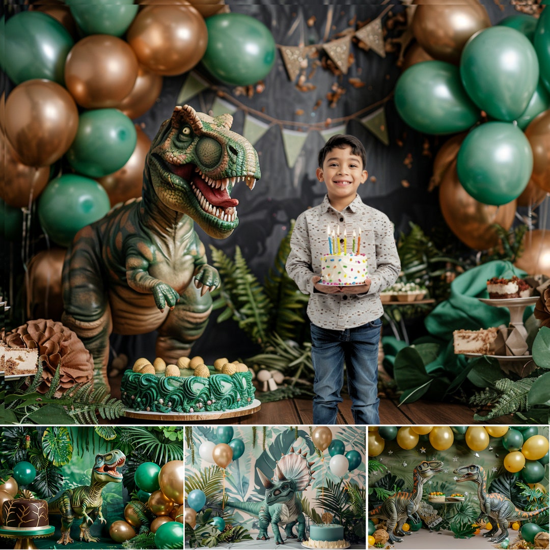 8 Dinosaur Themed Kid Birthday Photography Backdrops | Birthday Party ...